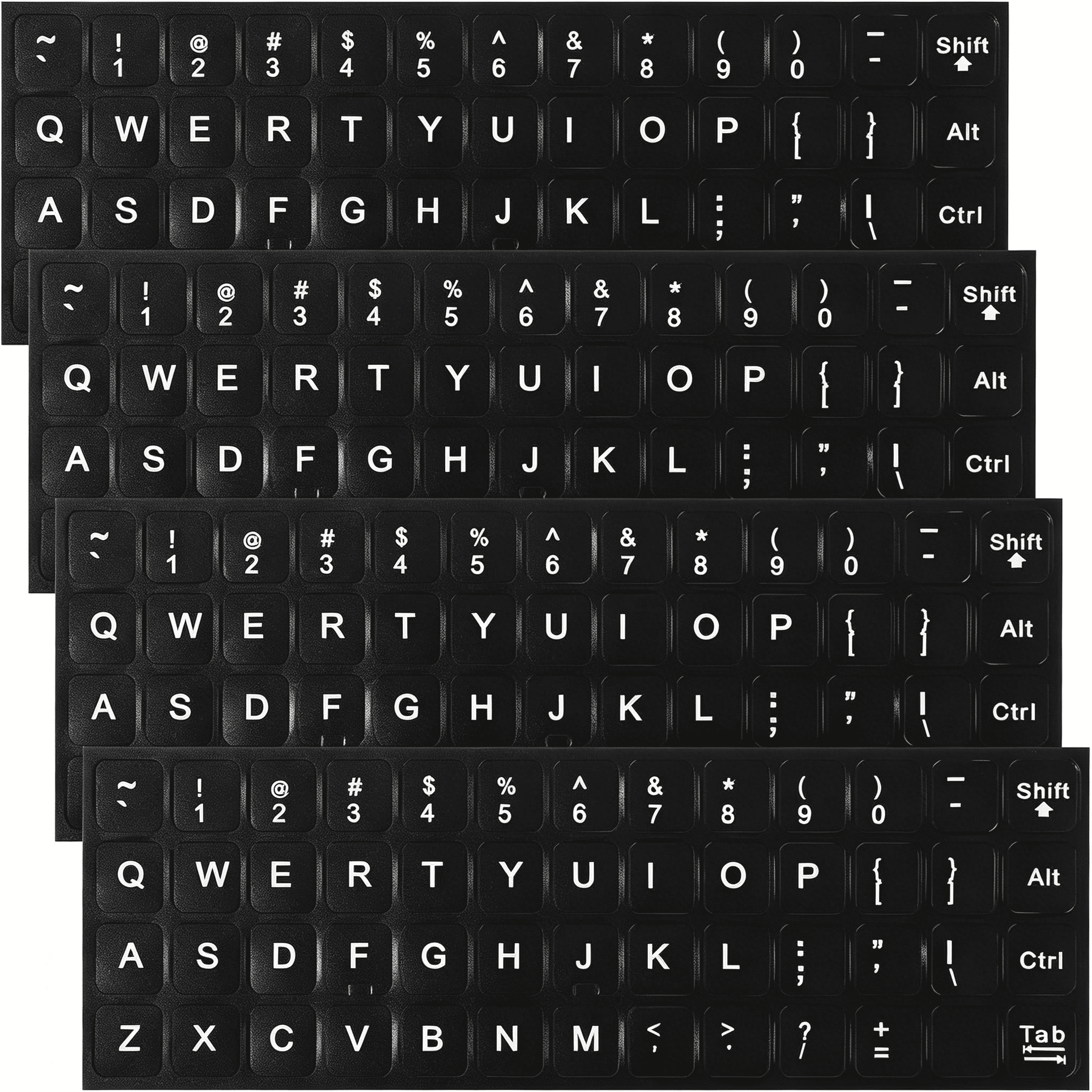 CCOCC 4 Pcs Universal English Keyboard Letter Stickers,Black Background ...