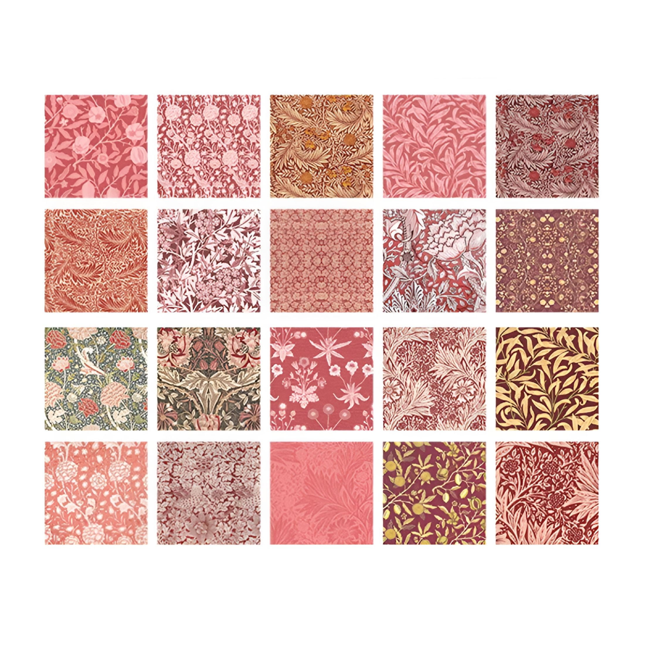 CCOCC 40Sheets Of Junk Journal Flower Shading Background Paper ...