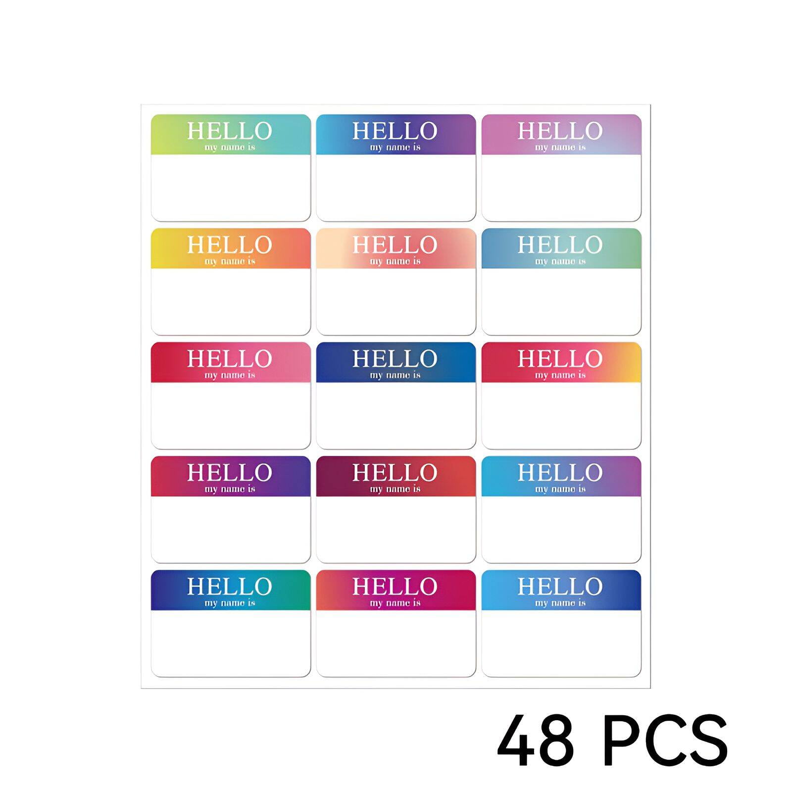 CCOCC 48Pcs Name Tags,Fun Design Sticker Labels,Easy Organization Name ...
