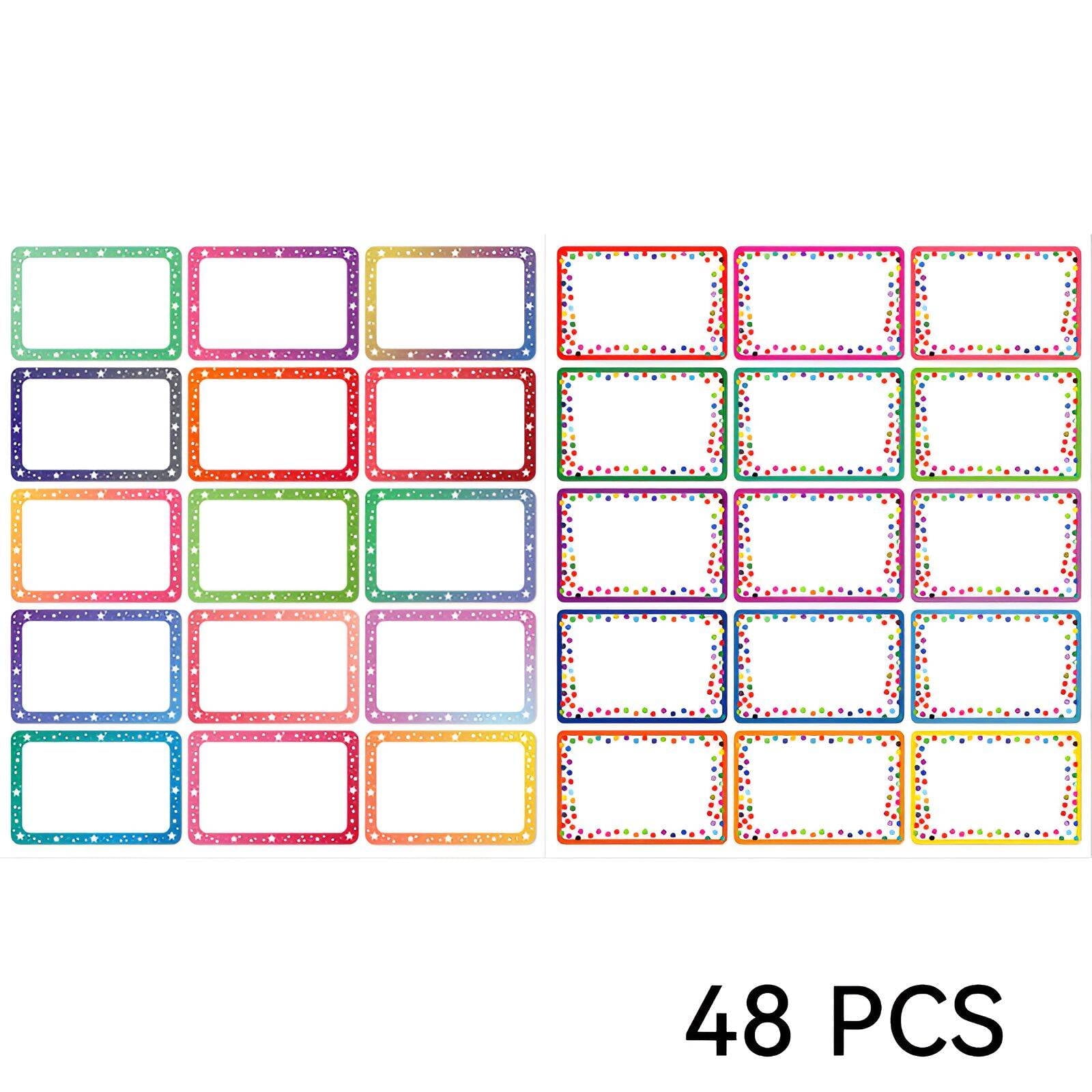 CCOCC 48Pcs Name Tags,Writable Surface Sticker Labels,Quick Update Name ...