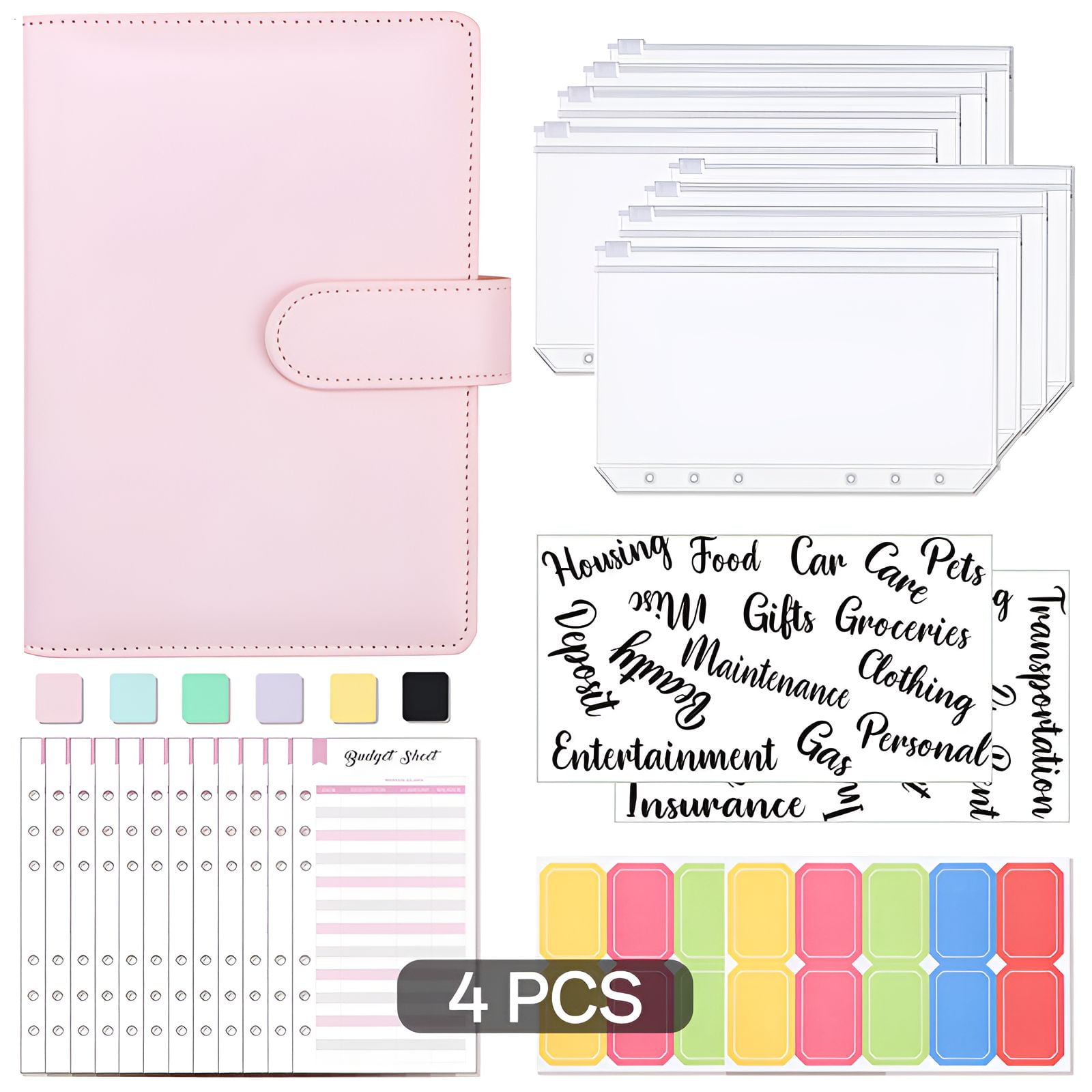 CCOCC 4Pcs Budget Binder,Customizable Binder Layout Dynamic Note ...