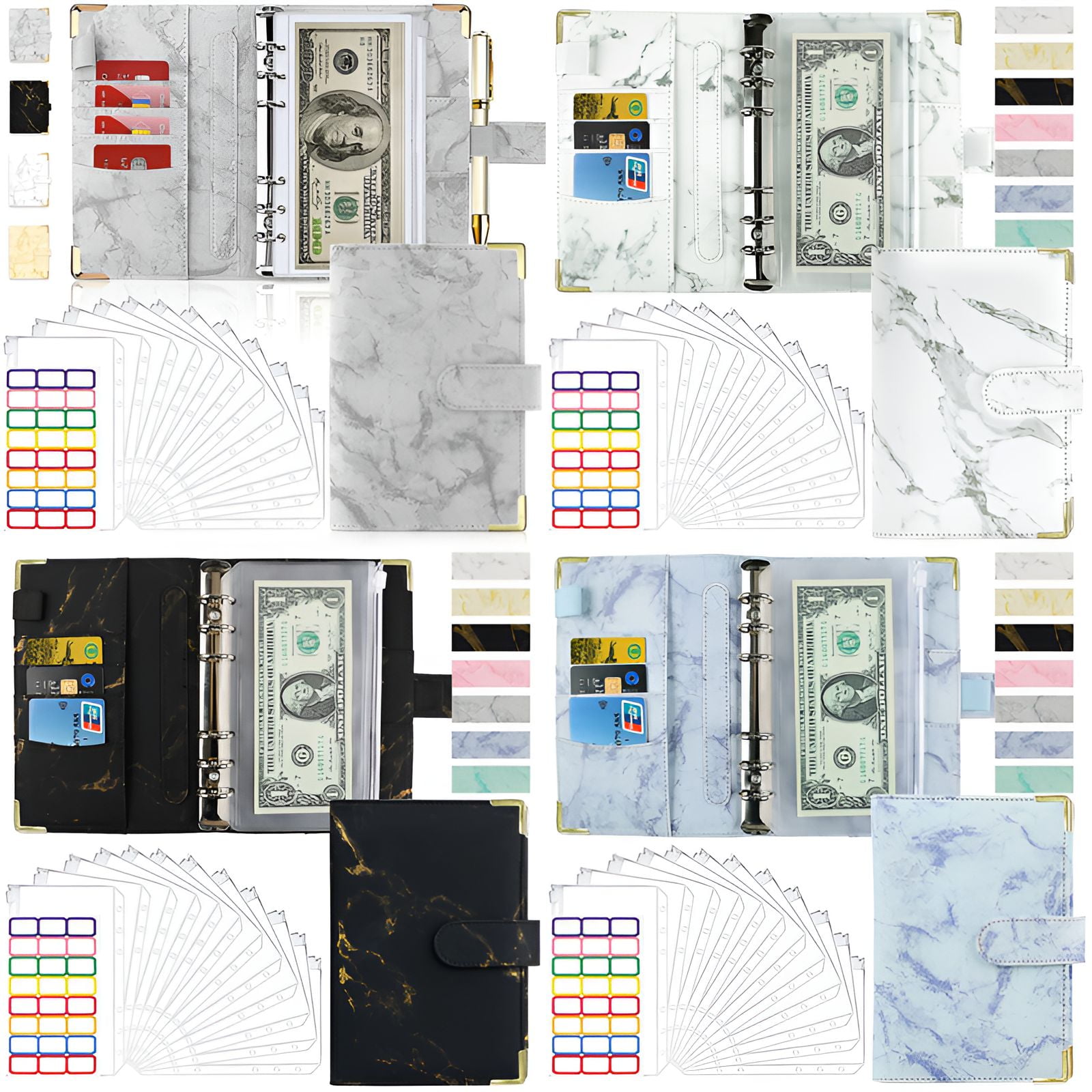 CCOCC 4Pcs Budget Binder,Dense and Tidy Stitching Pattern Budget Binder ...