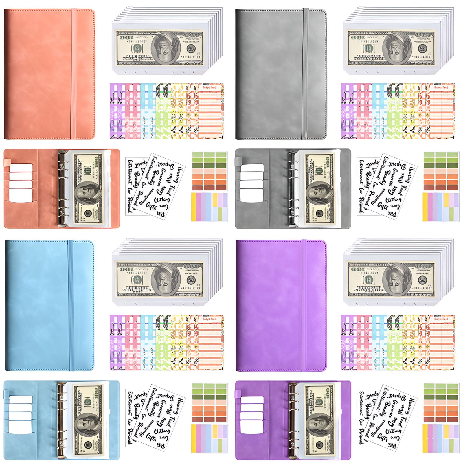 CCOCC 4Pcs Budget Binder,Gentle Texture and Friction-Resistant 100 ...