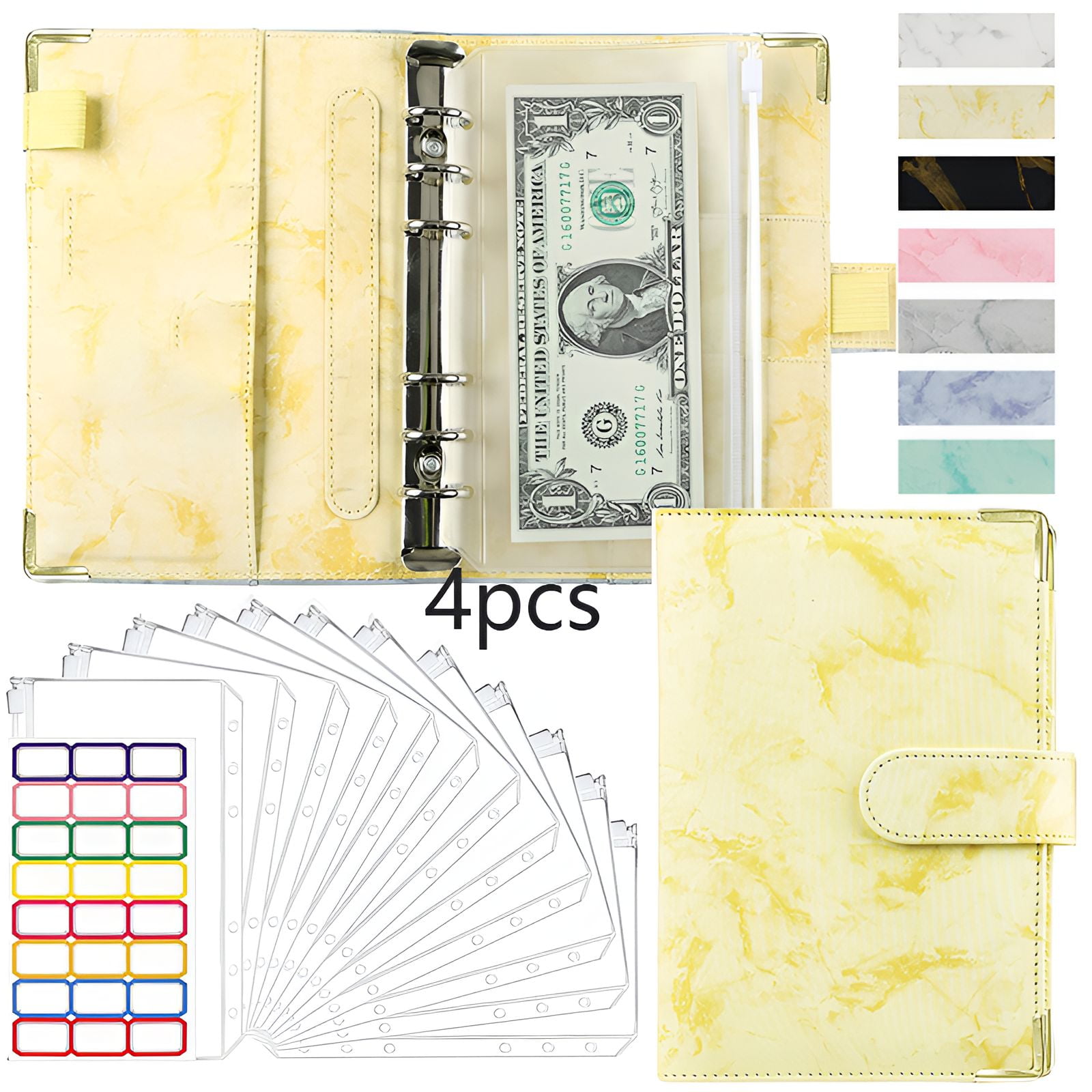 CCOCC 4Pcs Budget Binder,Natural Texture and Refined Feel 100 Envelopes ...