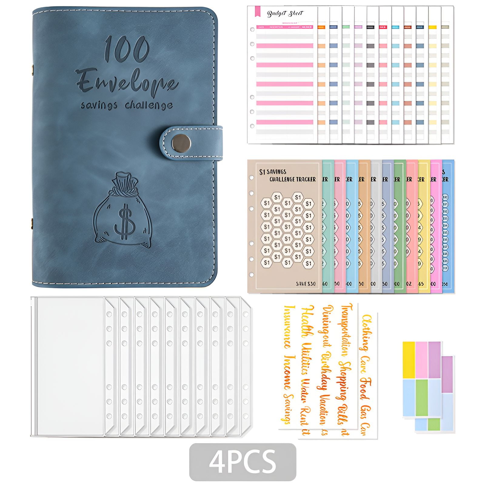 CCOCC 4Pcs Budget Binder,Organized Finance Progress Sheet Budget Binder ...