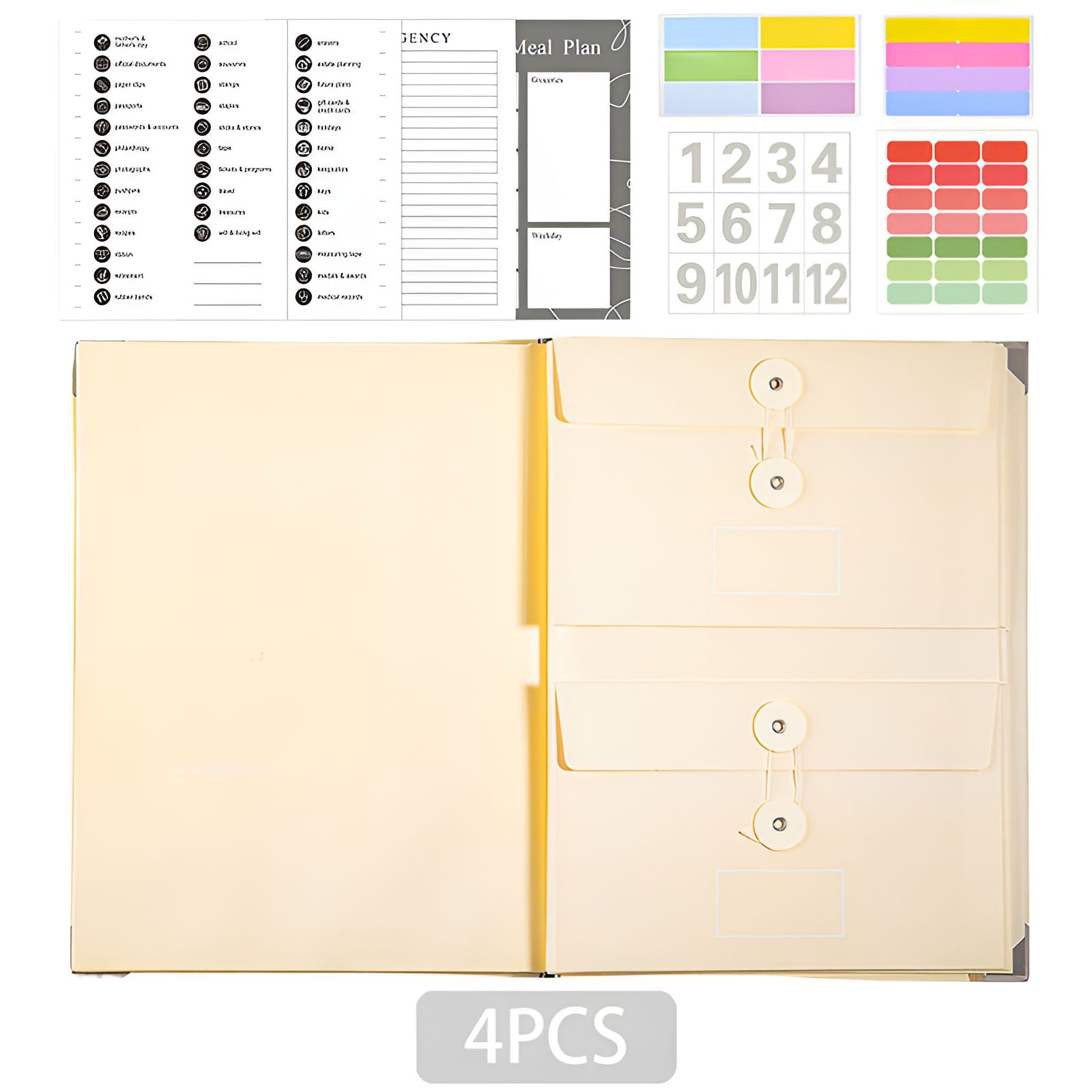 CCOCC 4Pcs Budget Binder,Secure-Closure String Stable Fit Budget Binder ...