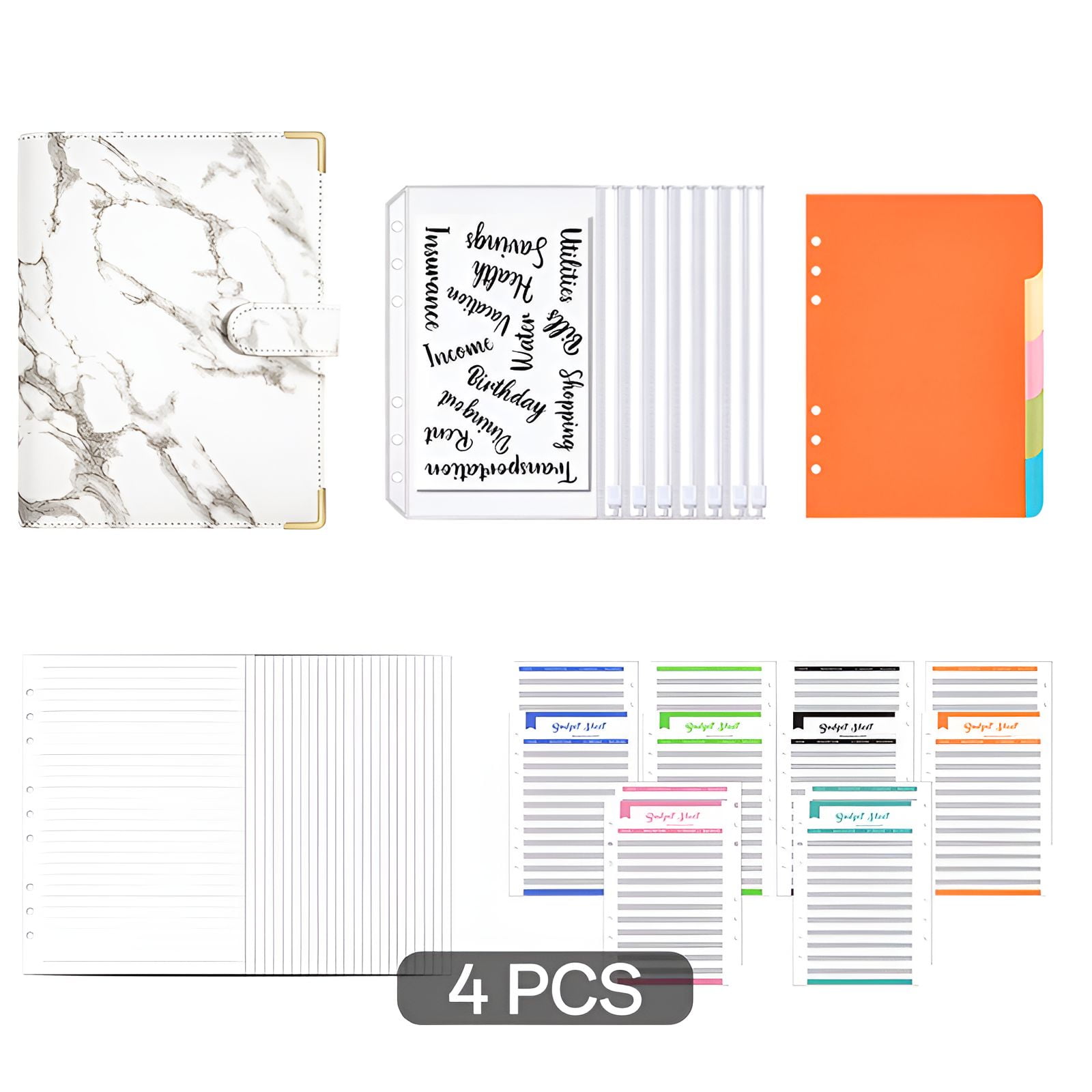 CCOCC 4Pcs Budget Binder,Shiny Metal Corners and Secure Magnetic ...