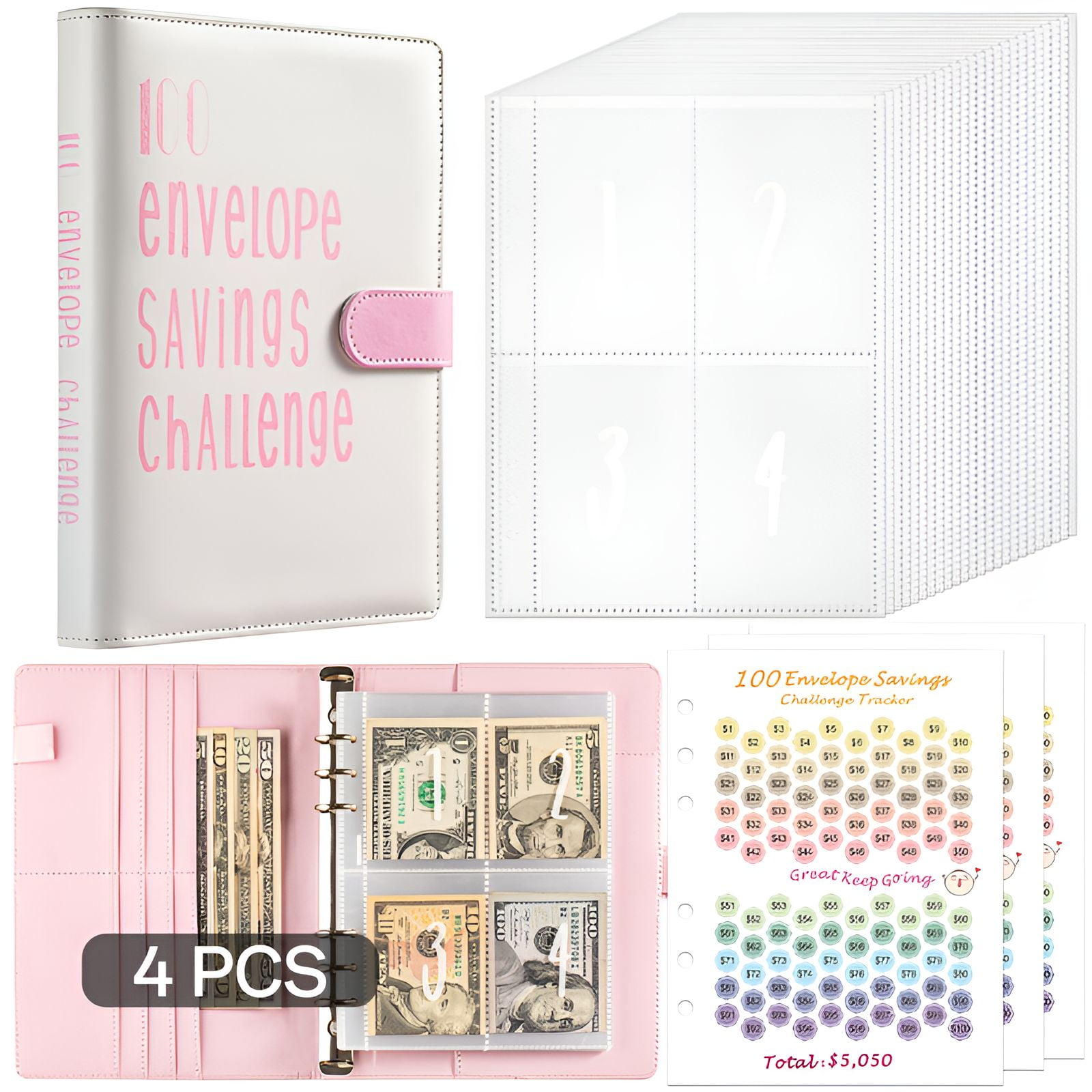 CCOCC 4Pcs Budget Binder,Signature Savings Challenge Format Budget ...