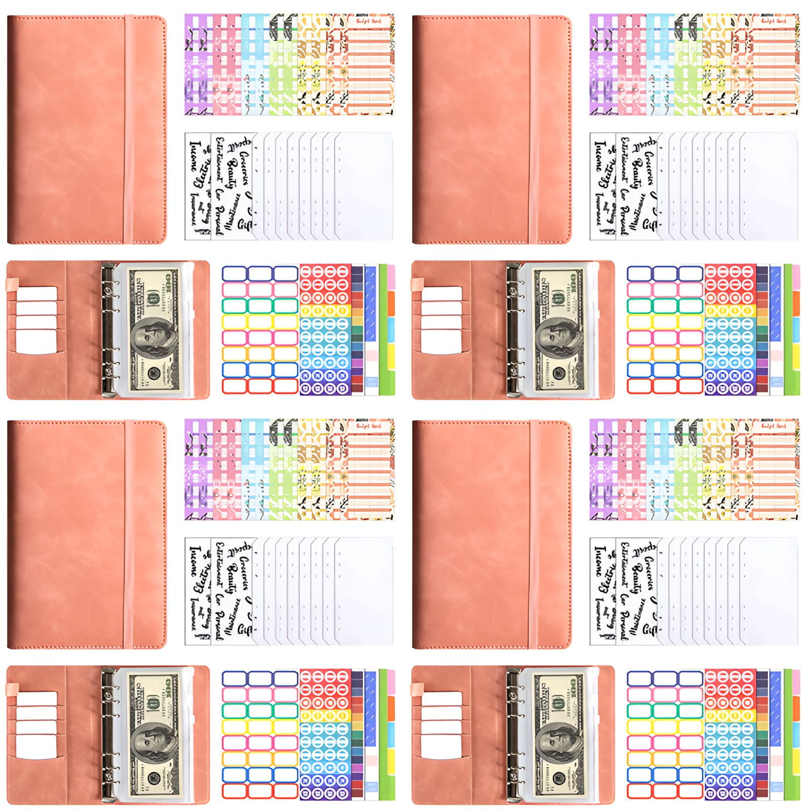 CCOCC 4Pcs Budget Binder,Tender Texture and Scratch-Proof 100 Envelopes ...