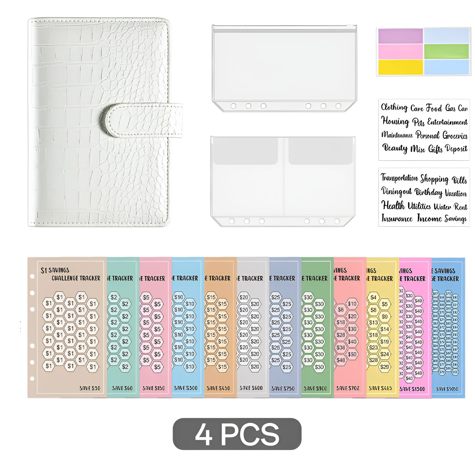 CCOCC 4Pcs Budget Binder,Variable-Amount Finance Tracking Forms 100 ...