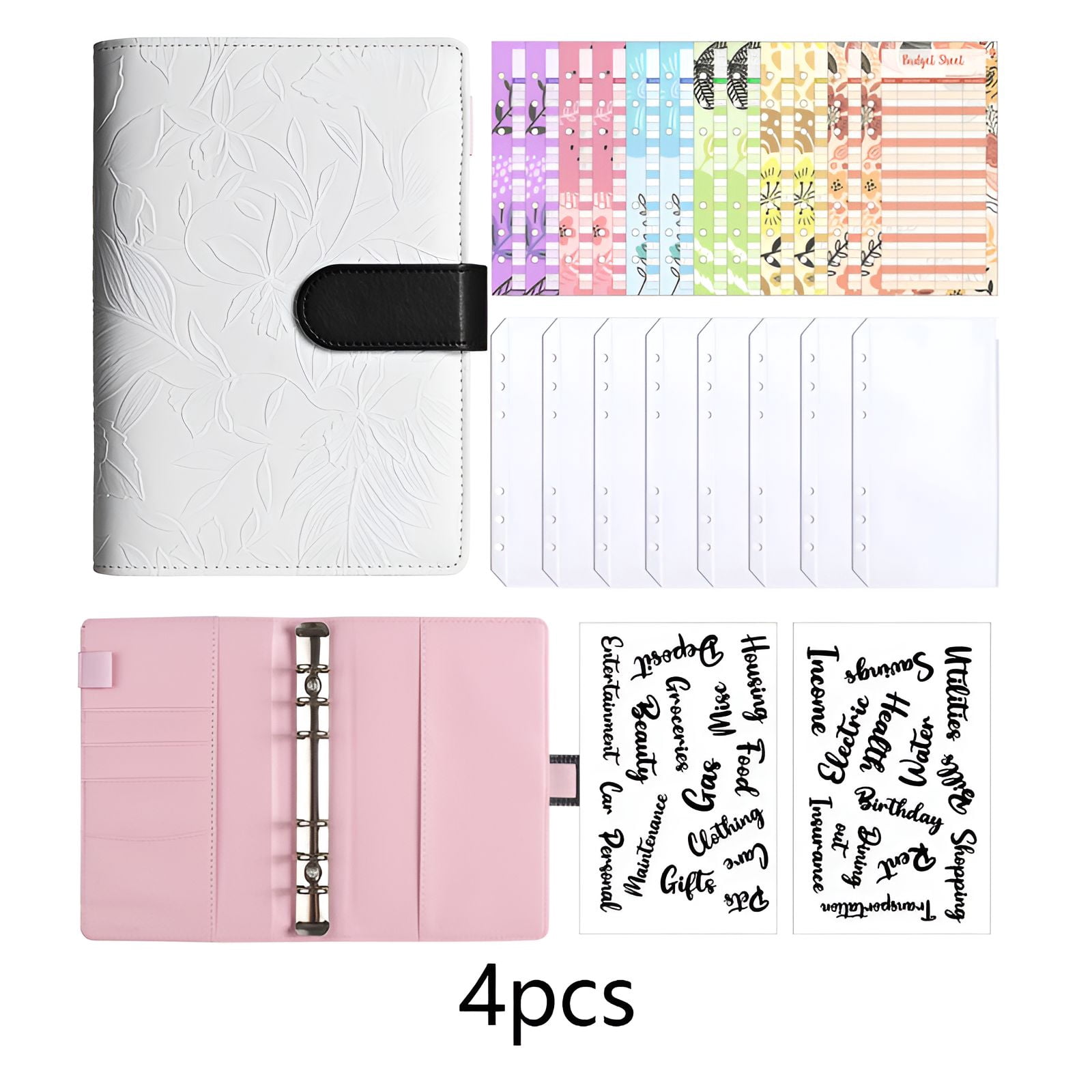 CCOCC 4Pcs Budget Binder,Versatile Accessory Collection Budget Binder ...