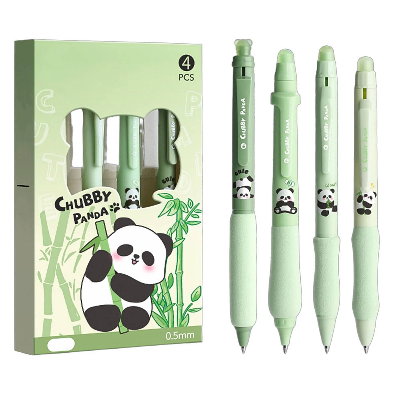 CCOCC 4Pcs Cartoon Erasable Press Gel Pen One-Click Design Colored Pens ...