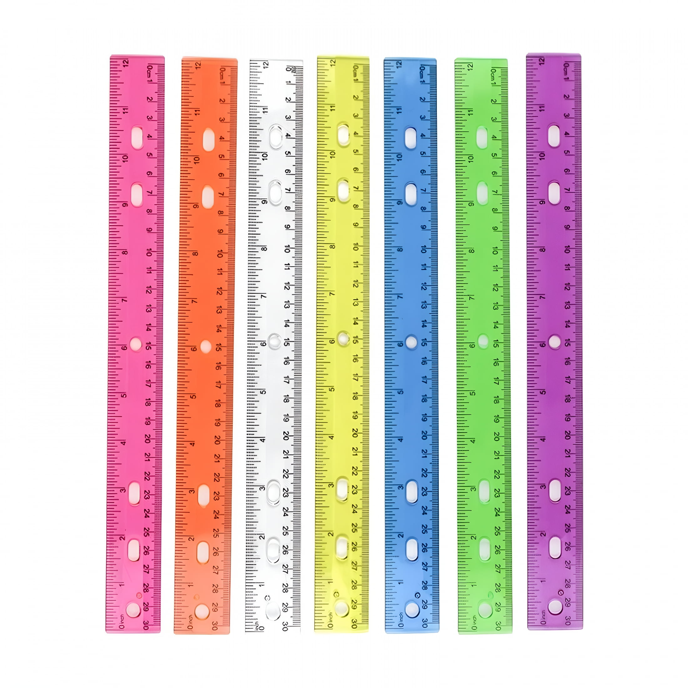 CCOCC 4Pcs Color Transparent Ruler Plastic Rulers 12 Inch Metric Rulers ...
