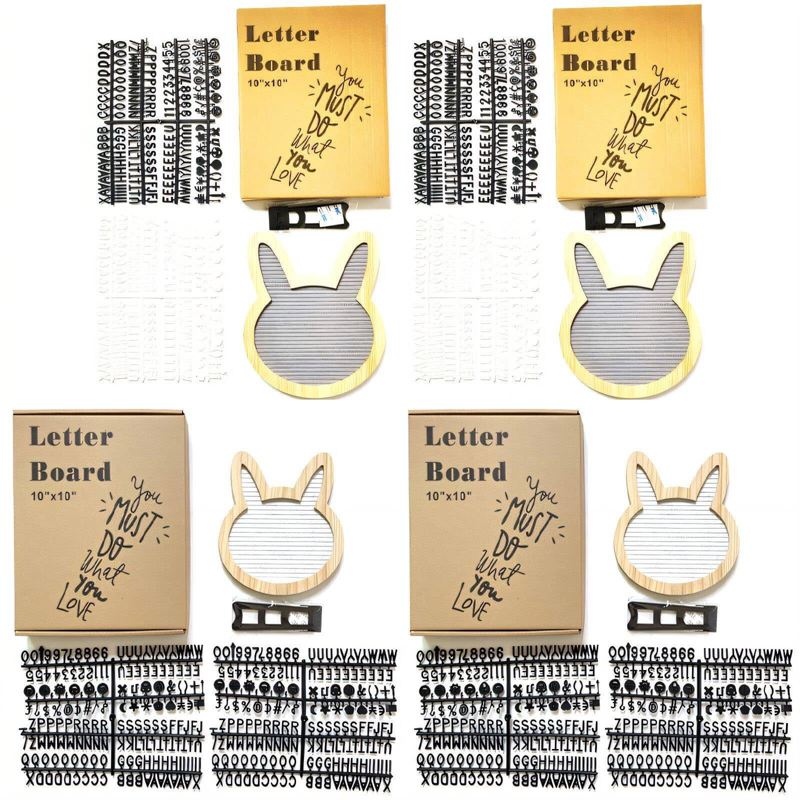 CCOCC 4Pcs Cork Board,Cute Rabbit Letter Board,Charming Display Wall ...