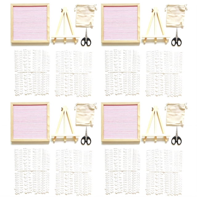 CCOCC 4Pcs Cork Board,Simple Setup Letter Board,Creative Letters Wall ...