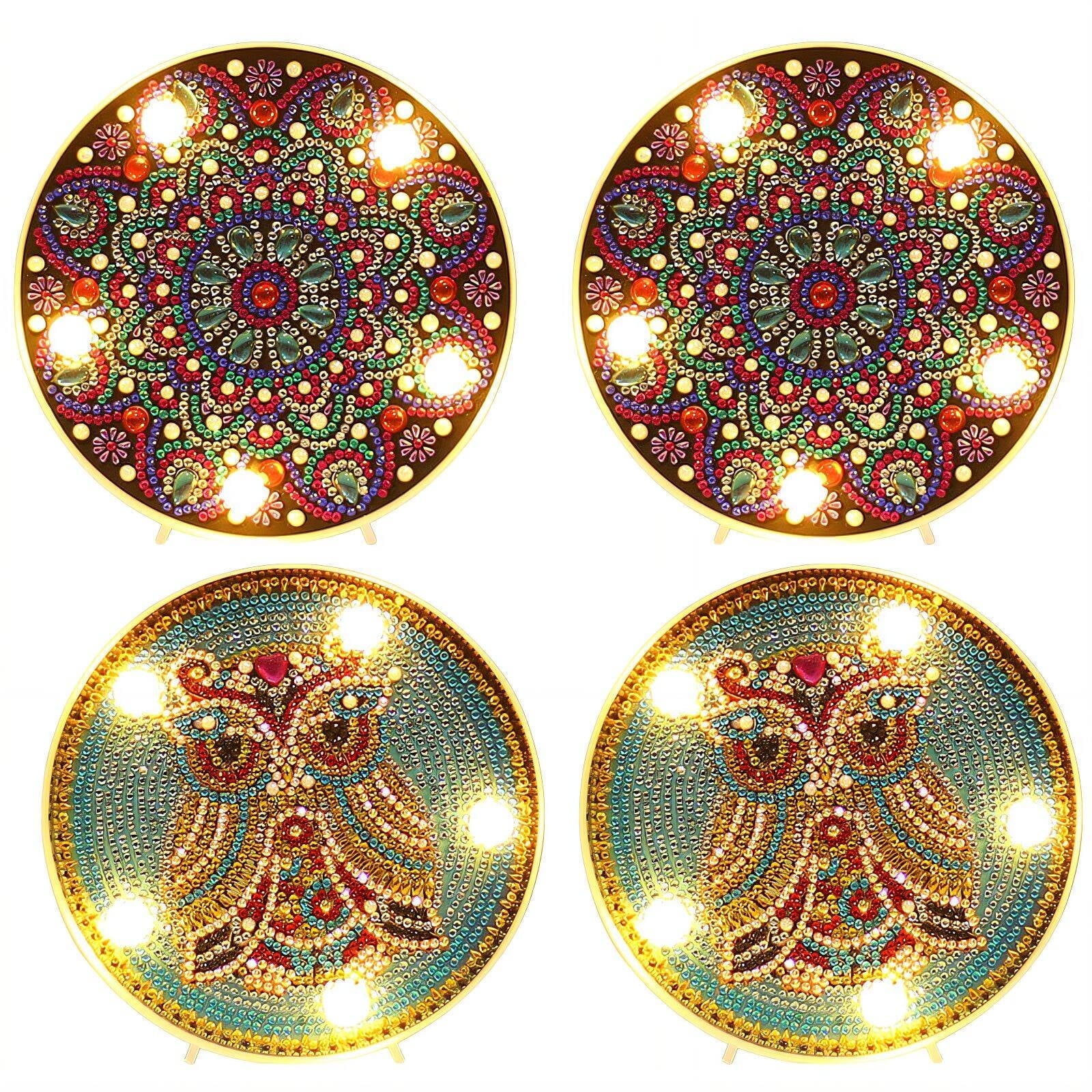 CCOCC 4Pcs Diamond Art Kits,Led Light Diamond Art Kits for Adults,Mandala Maxdia Dimond Art ...