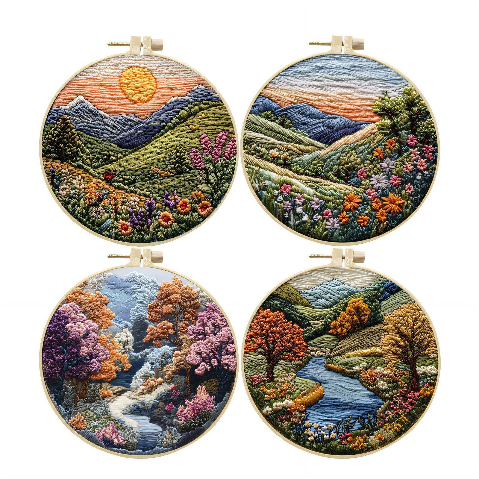CCOCC 4Pcs Embroidery Kit,Unique Style Combinations Needle Point Kits ...