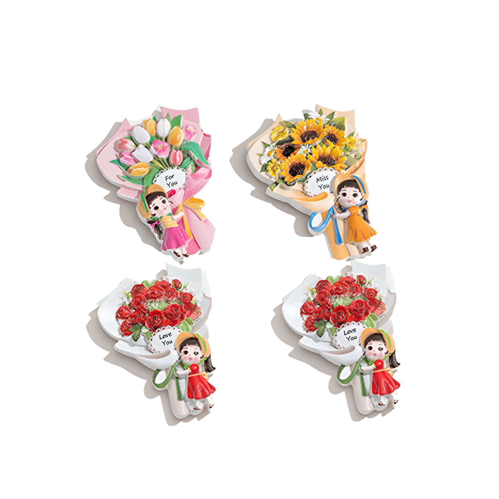 CCOCC 4Pcs Fridge Magnets,3D Creative Effect Refrigerator Magnets,Creative Gift Choice Magnets ...