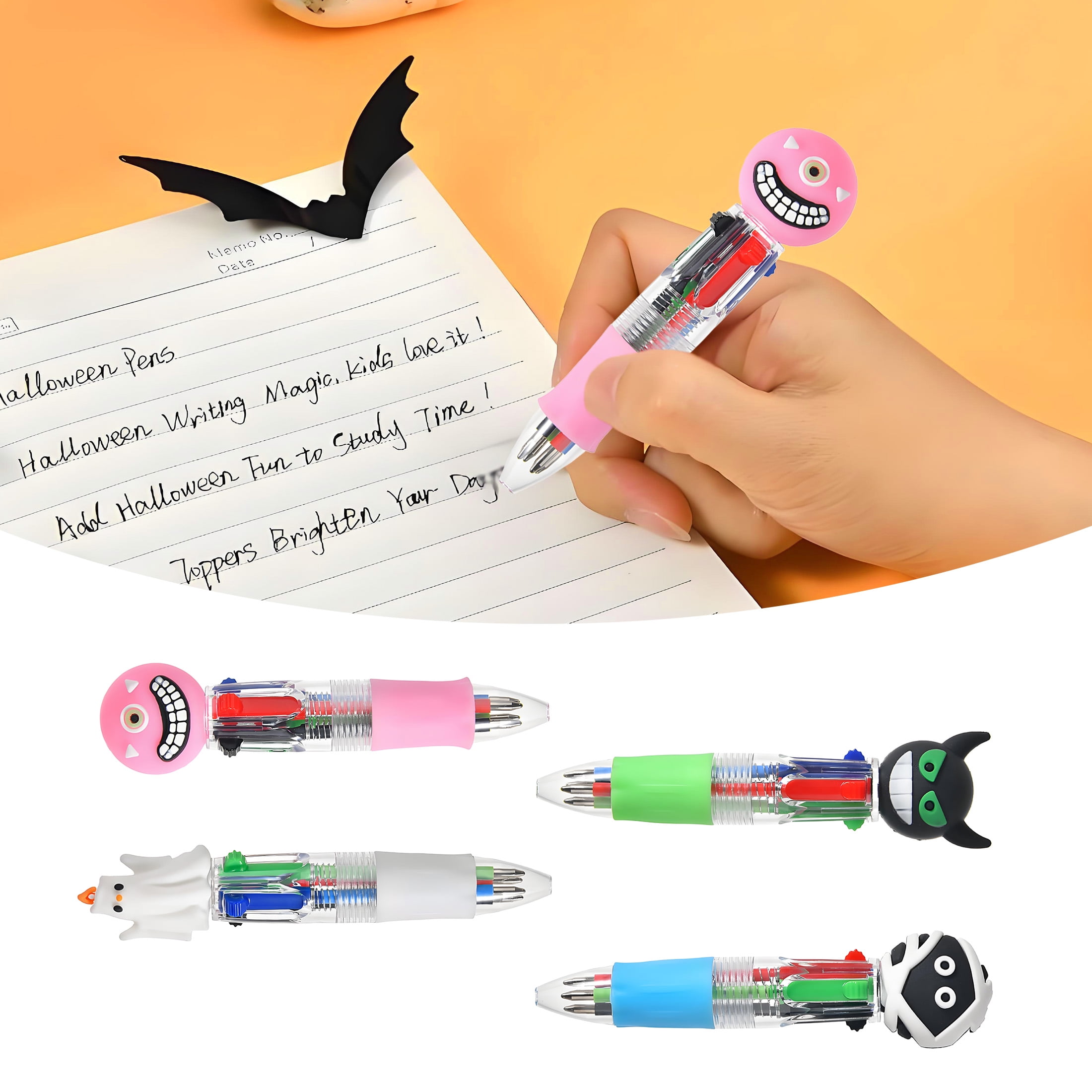 CCOCC 4Pcs Halloween Pens,Cyclops,Demon,Ghost,Candle,Cartoon Mummy Head ...