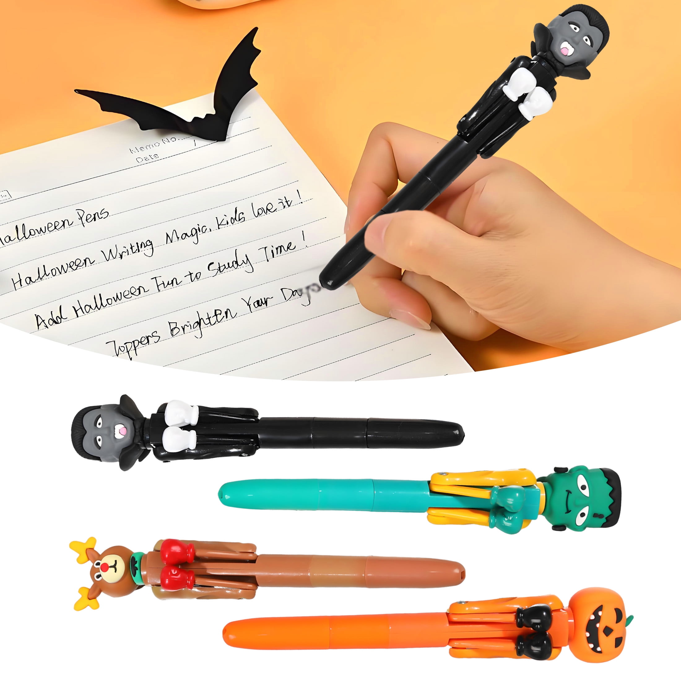 CCOCC 4Pcs Halloween Pens,Male Wizard,Pumpkin Monster,Reindeer ...