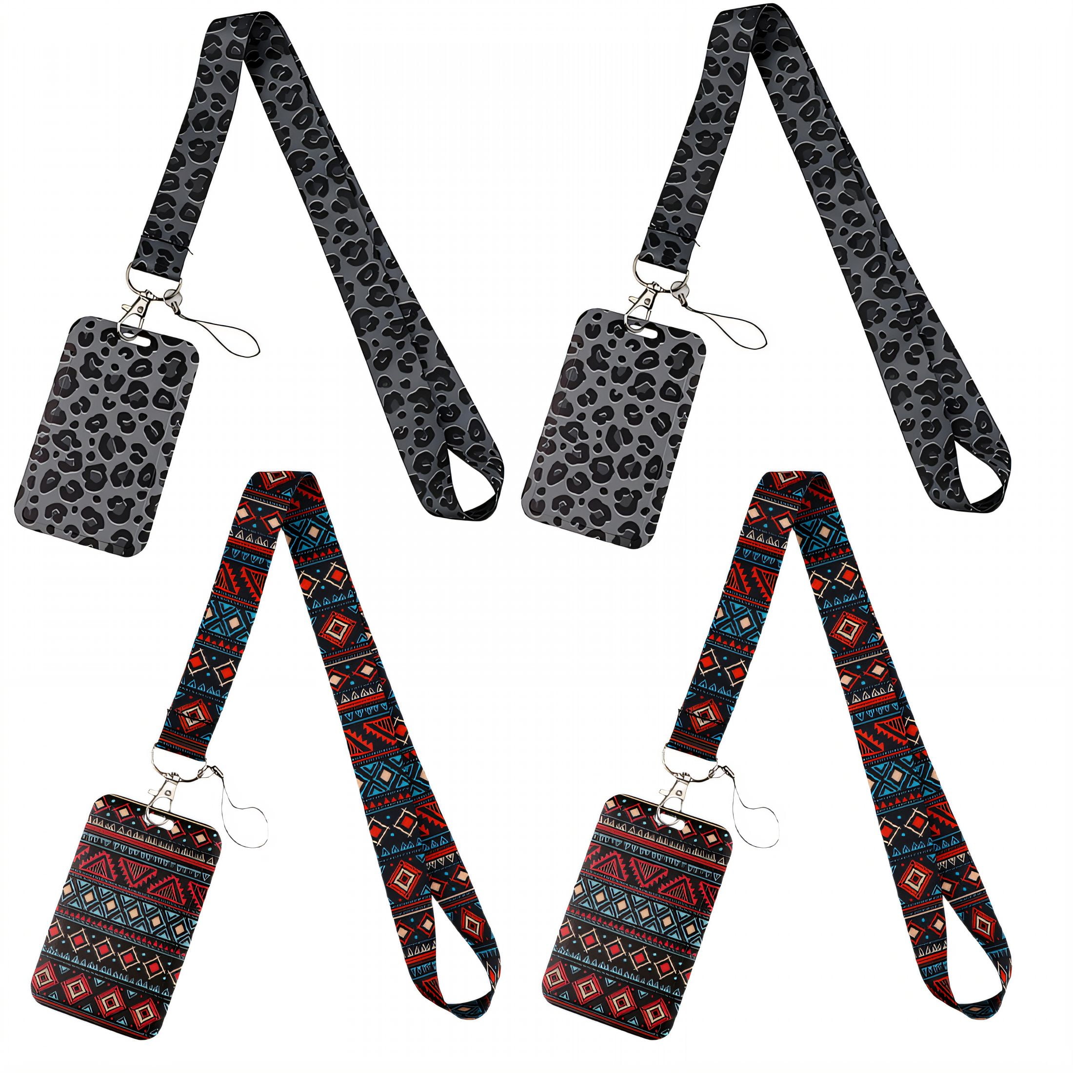 CCOCC 4Pcs Lanyards for Id Badges,Fresh Botanical Print Lanyard with Id ...