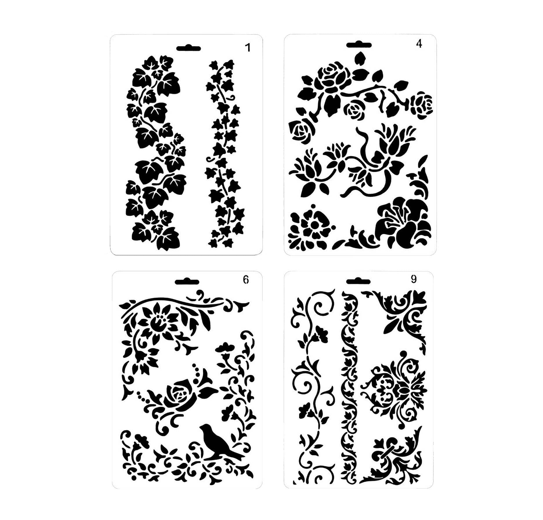CCOCC 4Pcs Stencils,Eco-Friendly Non-Toxic Stencil Material,Flexible ...