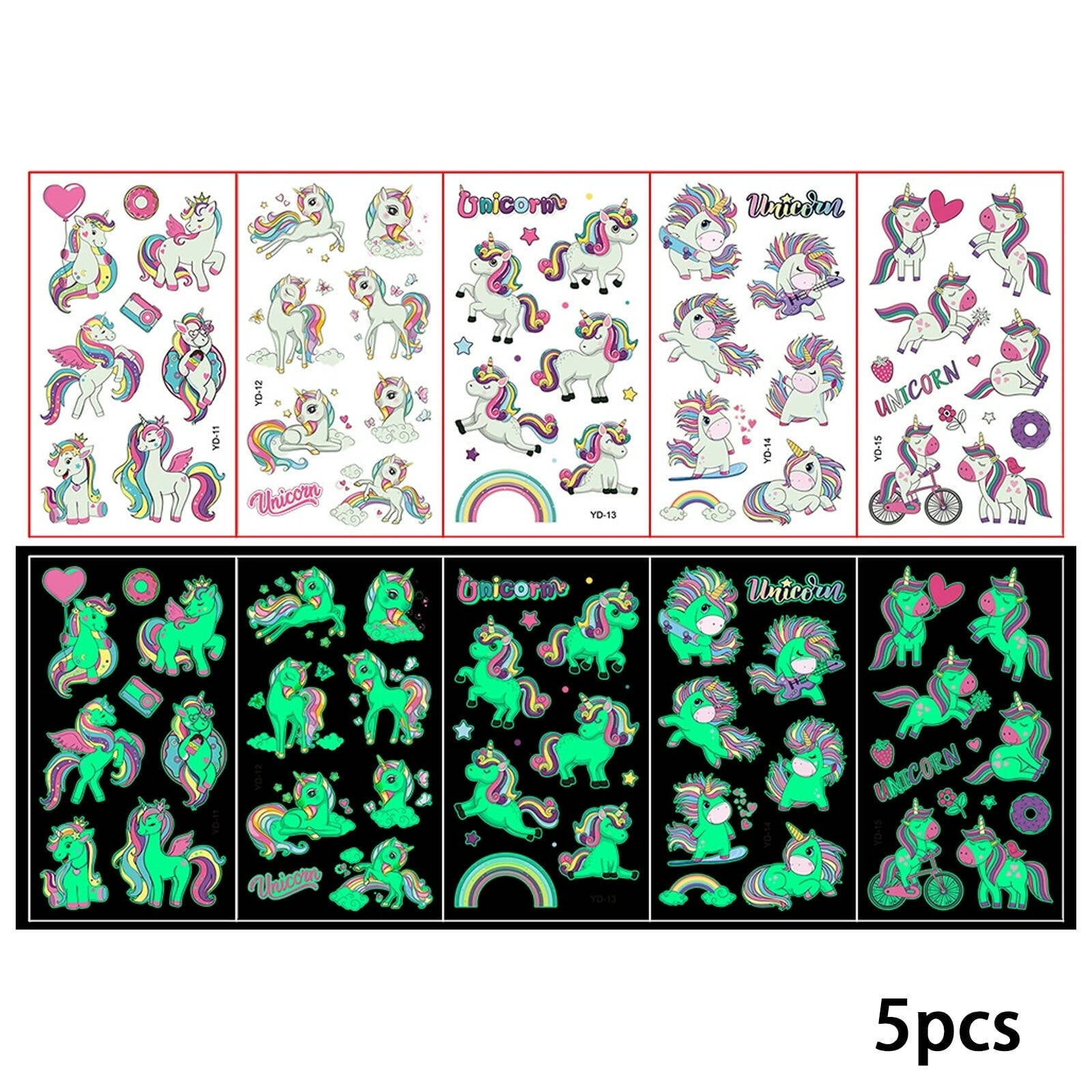 CCOCC 5 Pcs Cute Stickers,Light-Up Stickers Travel Stickers,Cartoon Fun ...