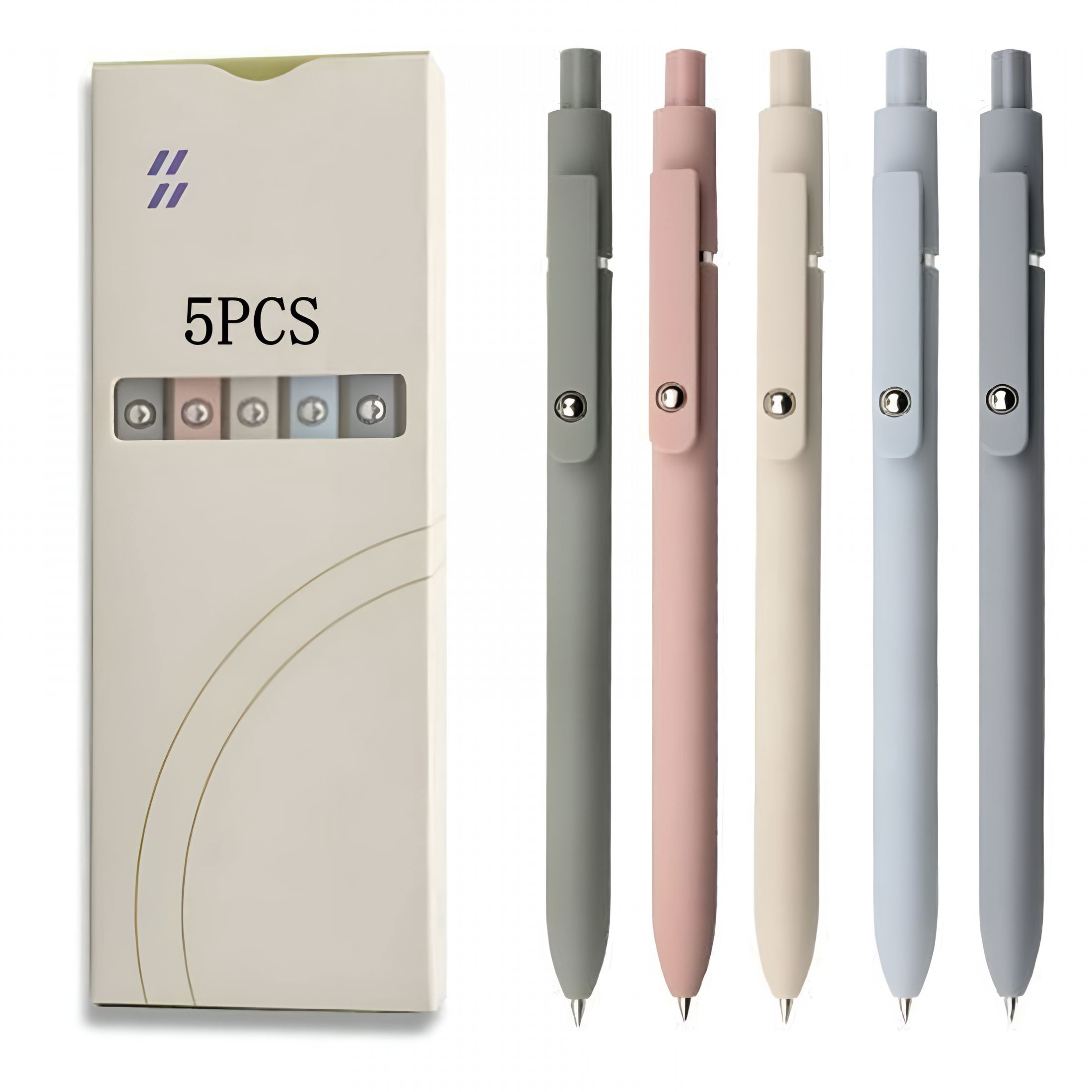 CCOCC 5-Piece Press Pen Set for Office and Study - Retractable,Soft ...