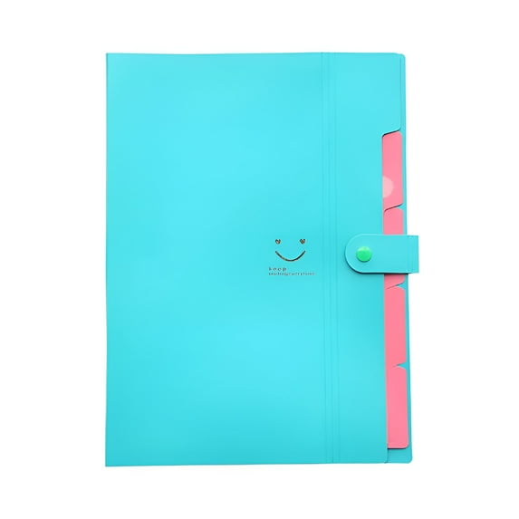 CCOCC 5 Pockets Plastic Expanding File Folders A4 Letter Size Snap ...