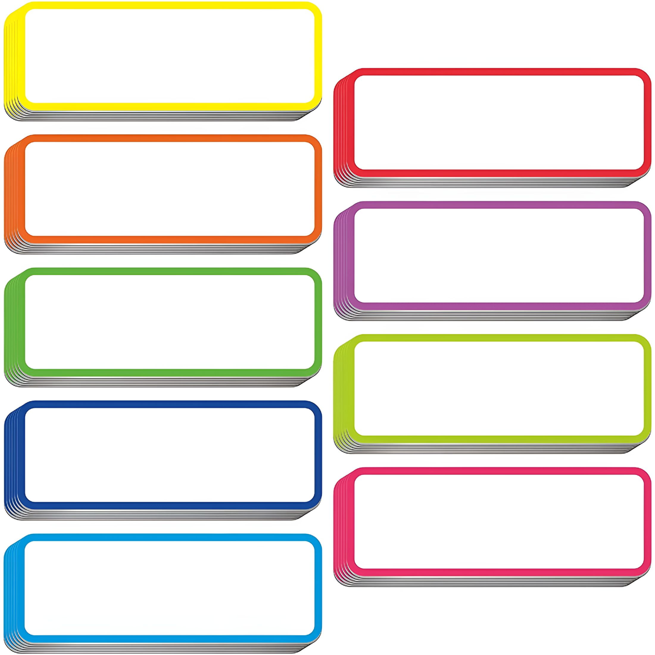 CCOCC 50 PCs Magnetic Dry Erase Reusable Name Tag Label Plate Rainbow ...