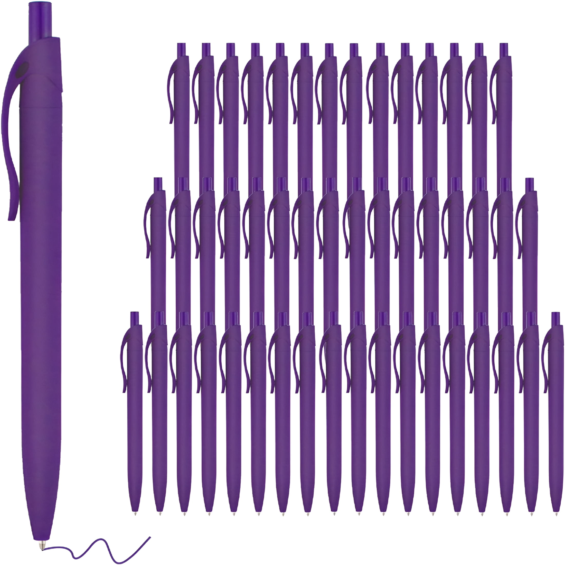 CCOCC 50 Pack No Bleed Grey Barrel Black Ink Click Pens, Retractable ...