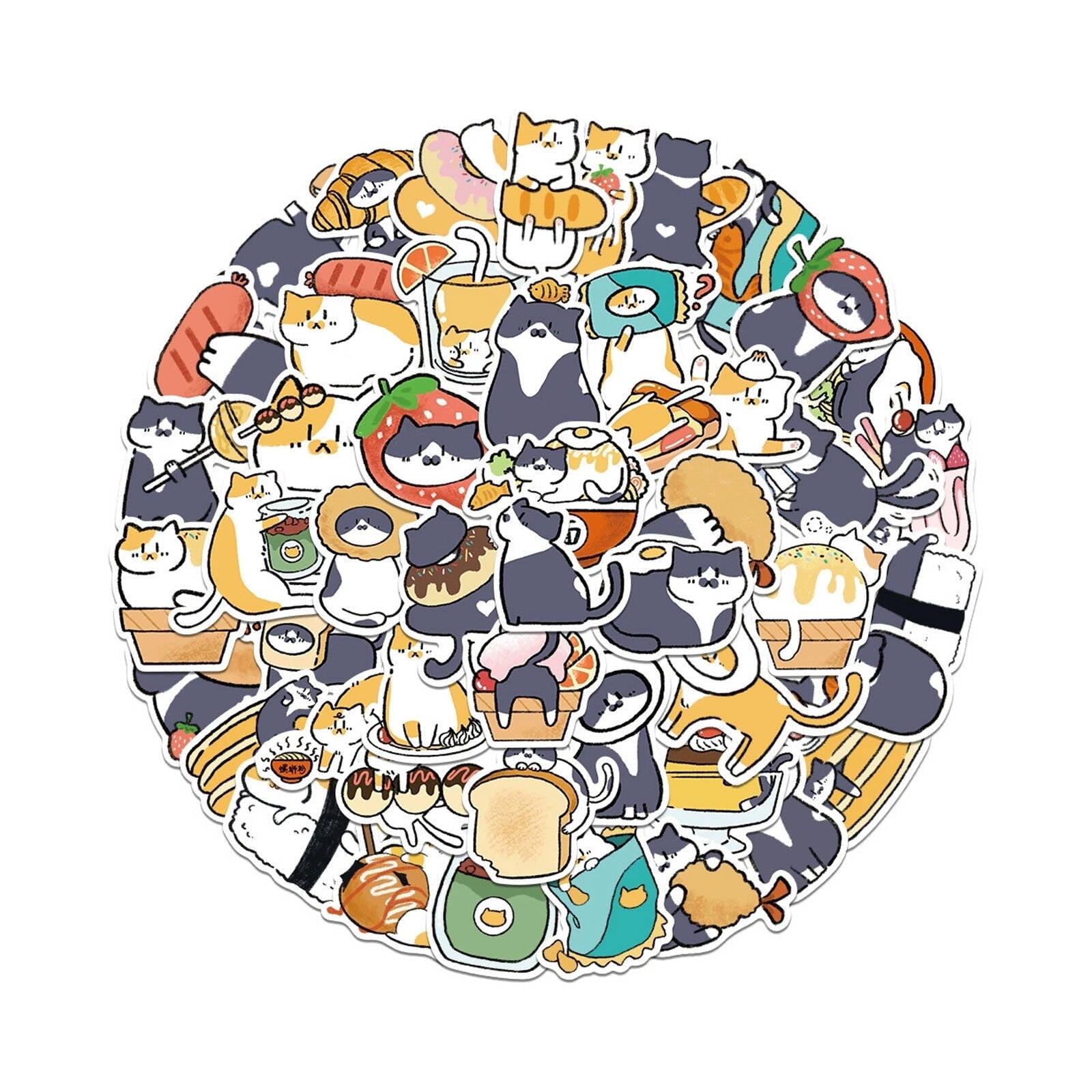 CCOCC 50 Pcs Cat Stickers,No Residue Meme Stickers,Cat Sticker ...