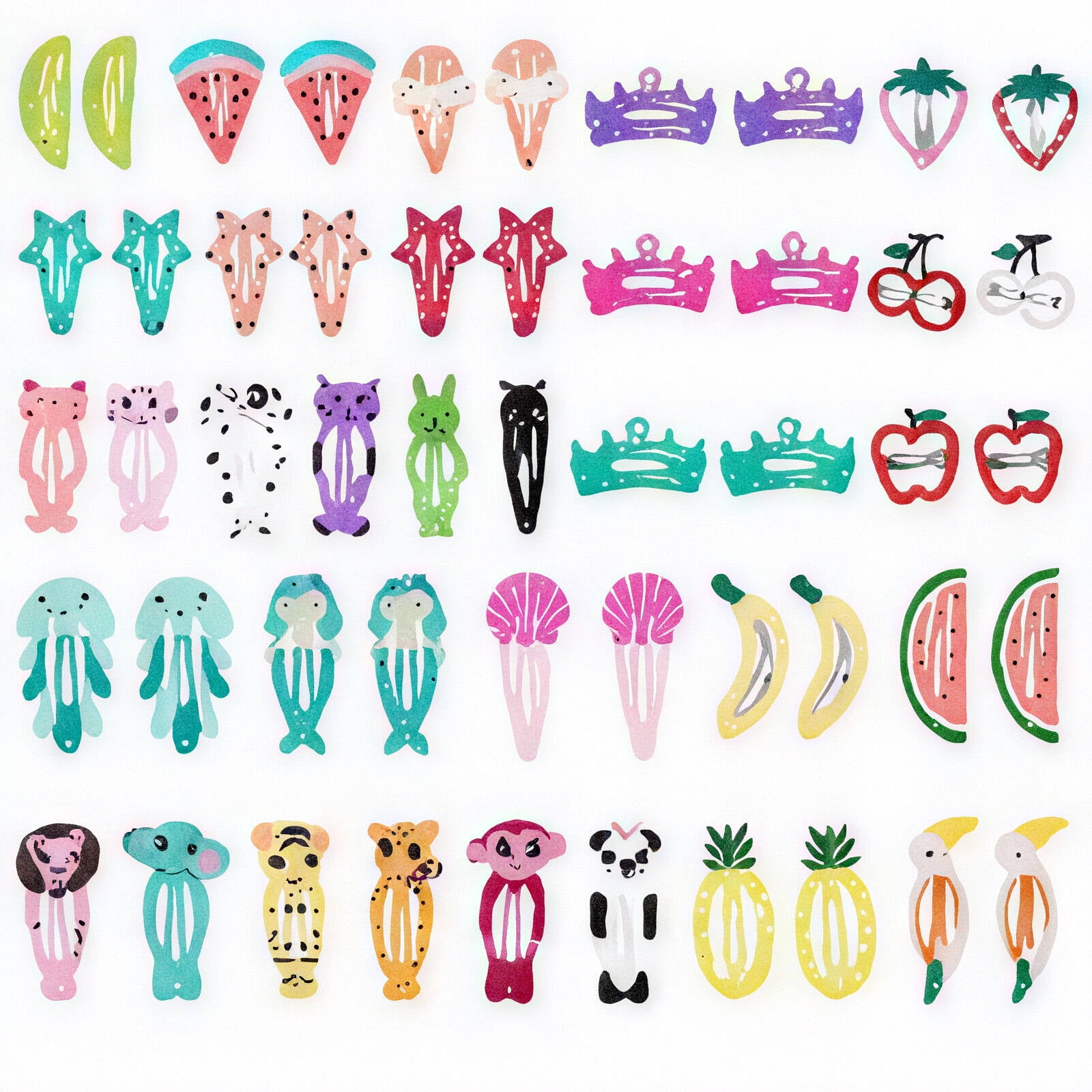 CCOCC 50 Pcs Hair Bows,Playful Patterns Hair Accessories for Girls ...