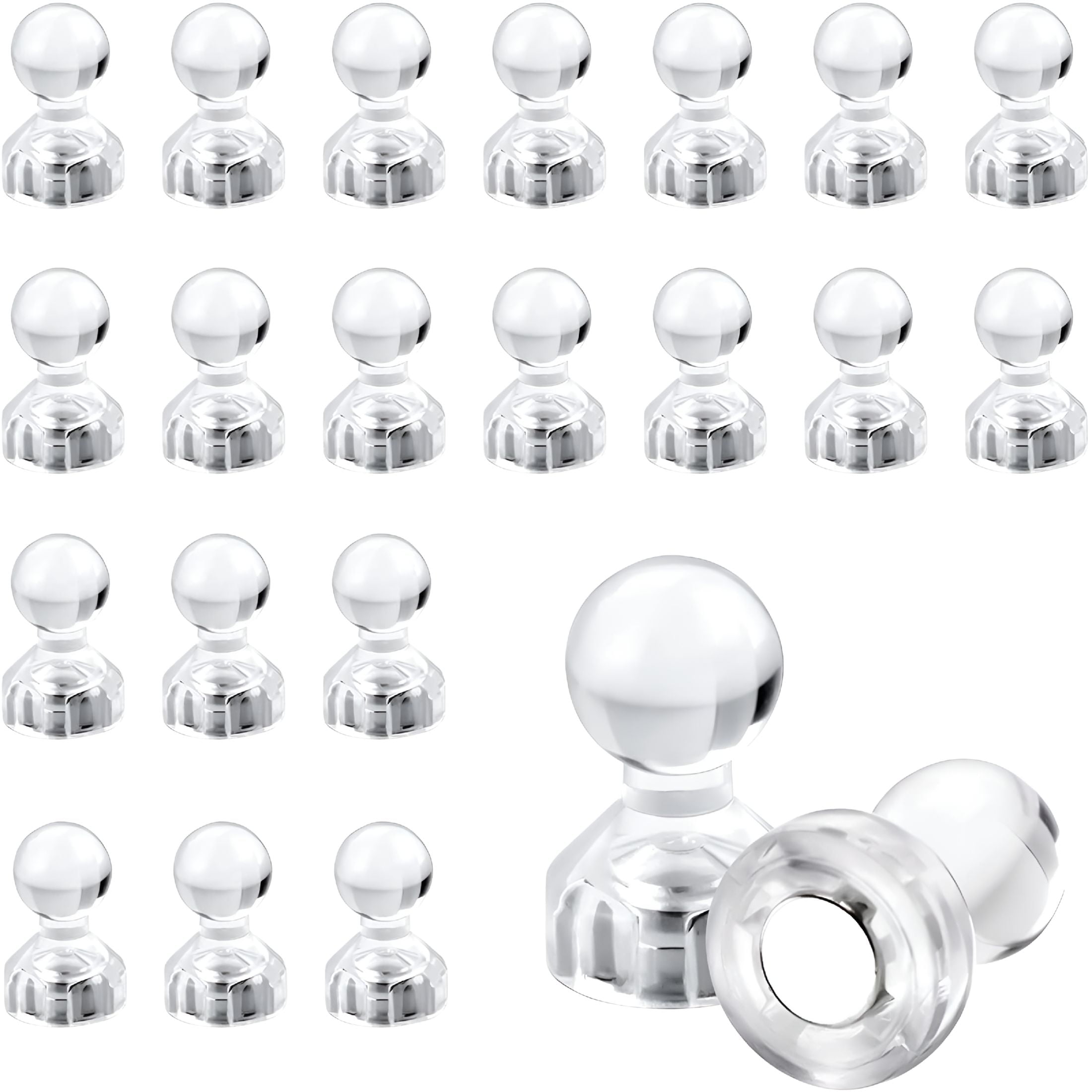 CCOCC 50 Pcs Push Pin Magnets,Clear Pushpin Magnets,Map Magnets with a ...