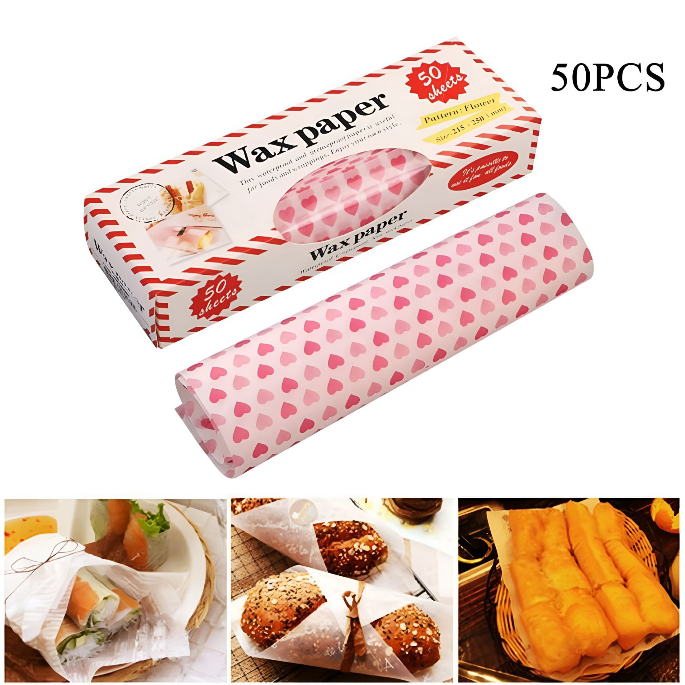 CCOCC 50 Sheets Wax Paper Greaseproof Paper Food Wrapping Liners Tissue ...
