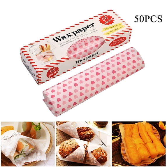 CCOCC 50 Sheets Wax Paper Greaseproof Paper Food Wrapping Liners Tissue ...