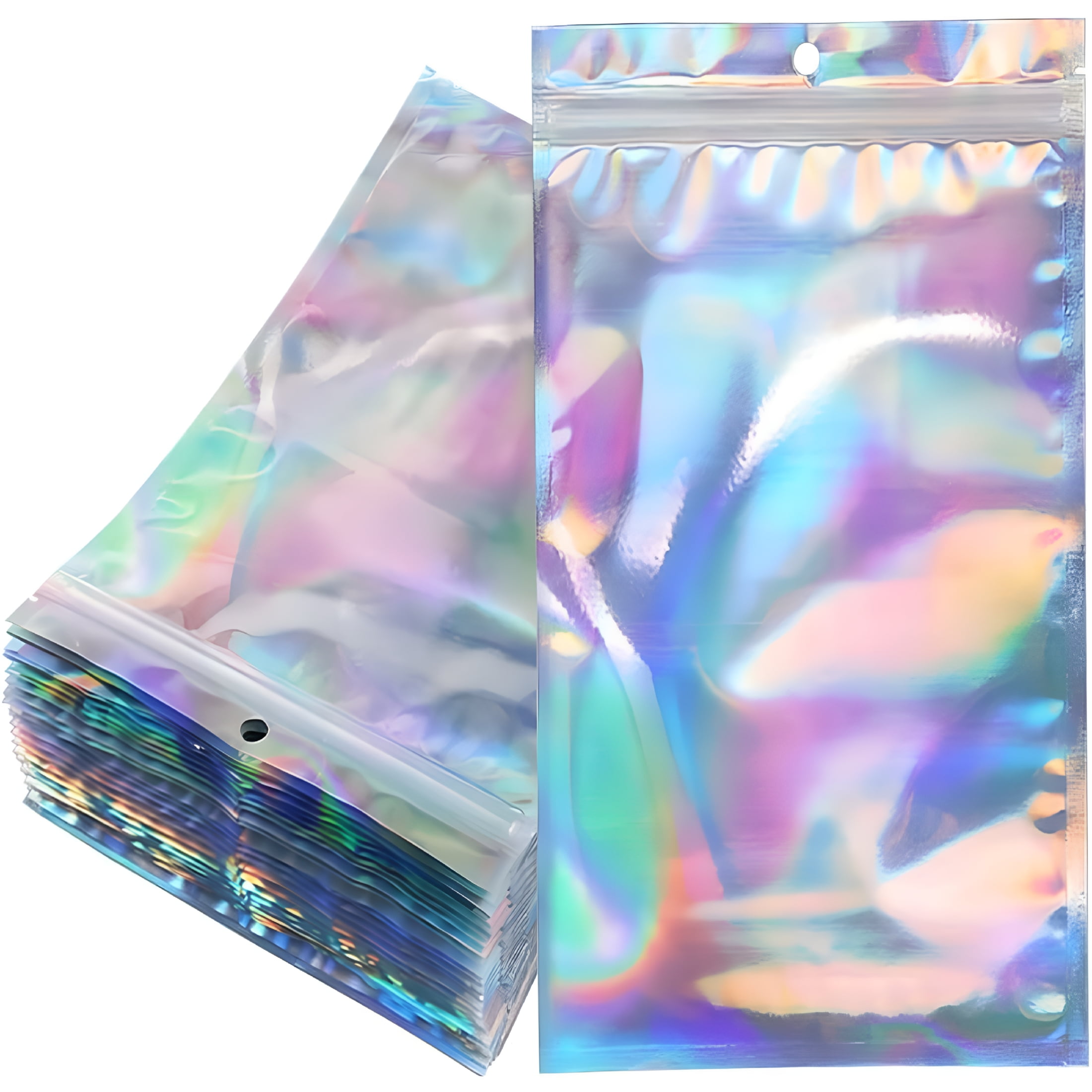 CCOCC 50Pcs Holographic Foil Ziplock Bags 6x9in,Resealable Mylar Sample ...