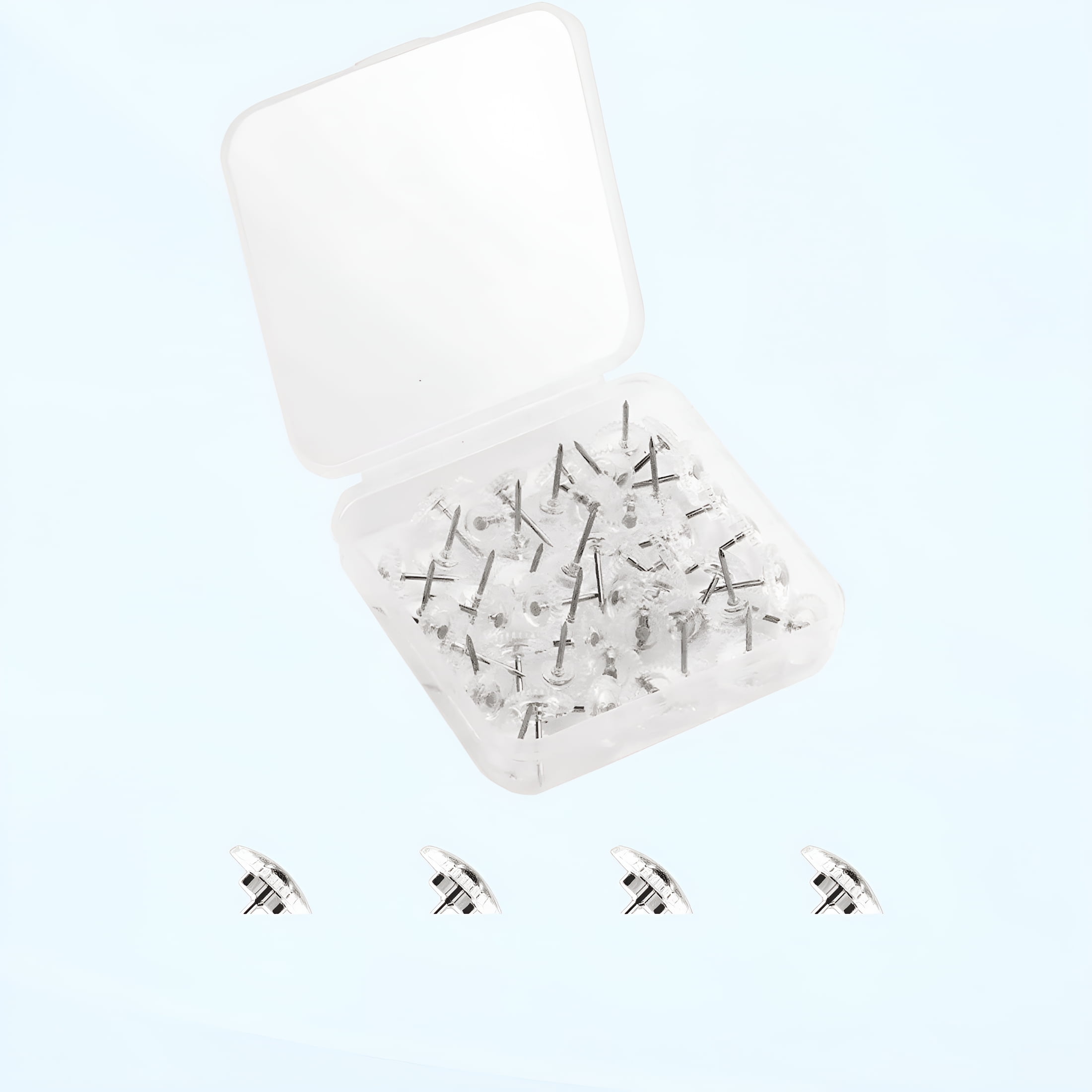 CCOCC 50pcs Transparent Push Pins,Small Plastic Clear Thumb Tacks with ...
