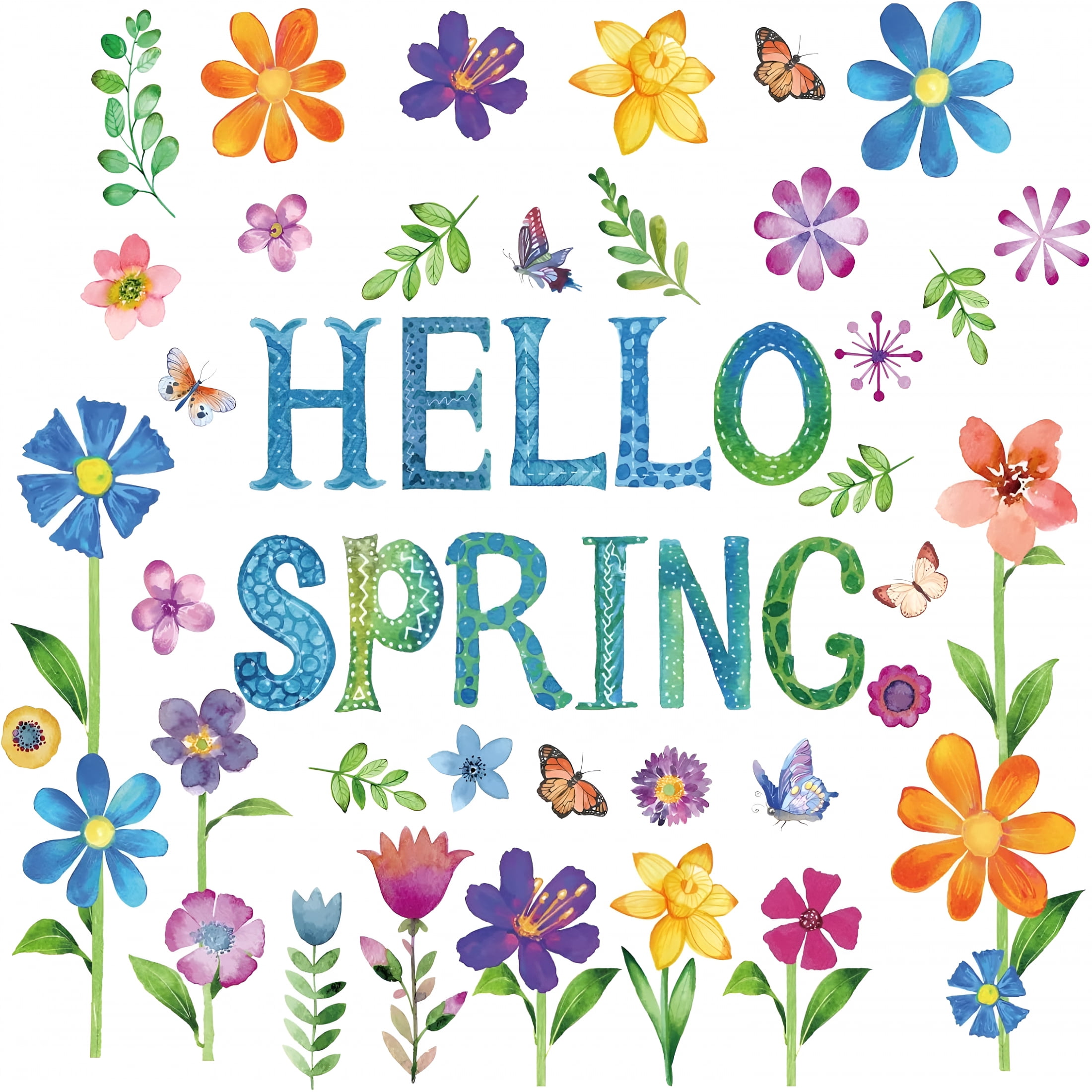 CCOCC 53Pcs Hello Spring Cut-Outs Bulletin Board Decoration Colorful ...