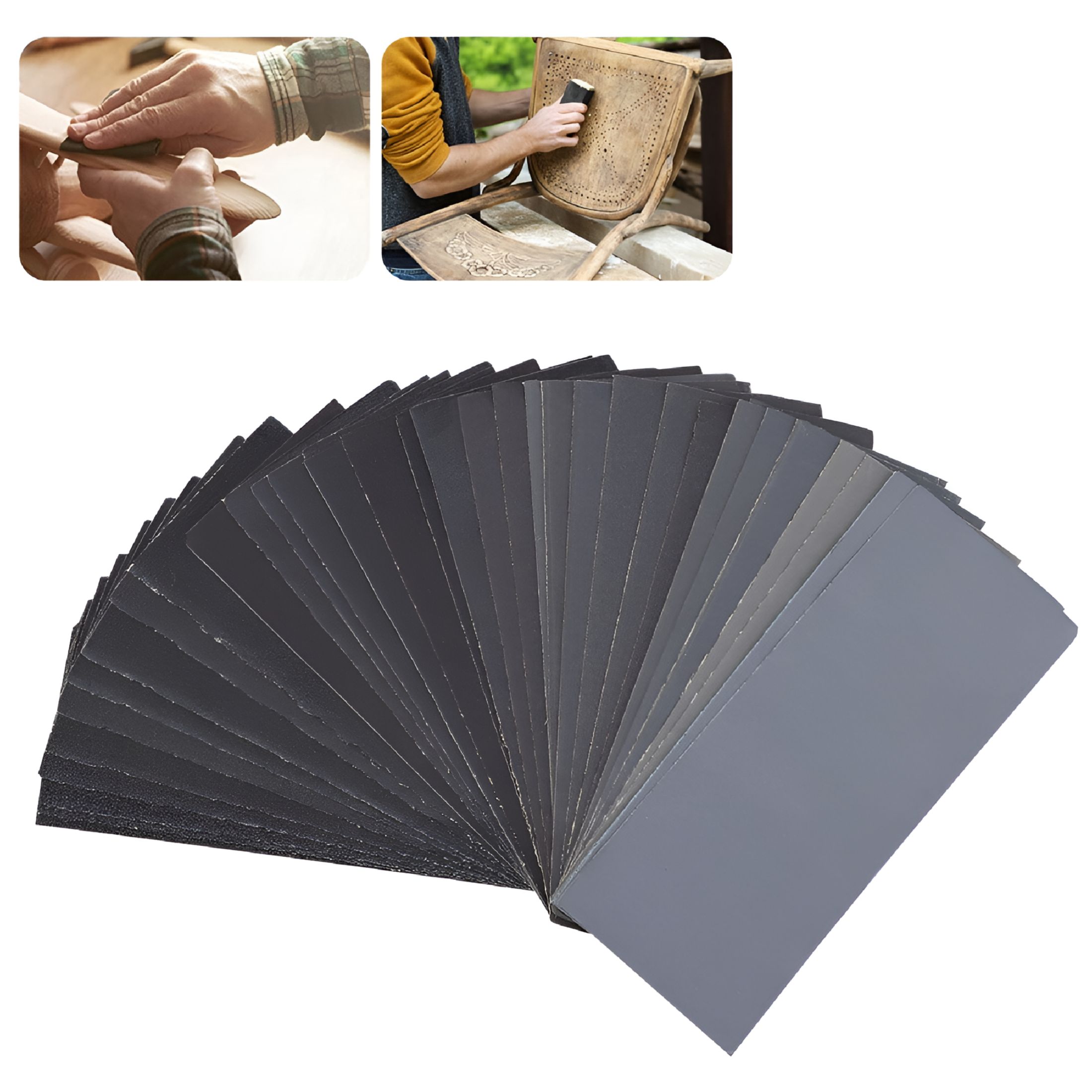 CCOCC 54pcs 60 to 3000 Grit Sandpaper Assortment Wet Dry Sand Paper (60 ...