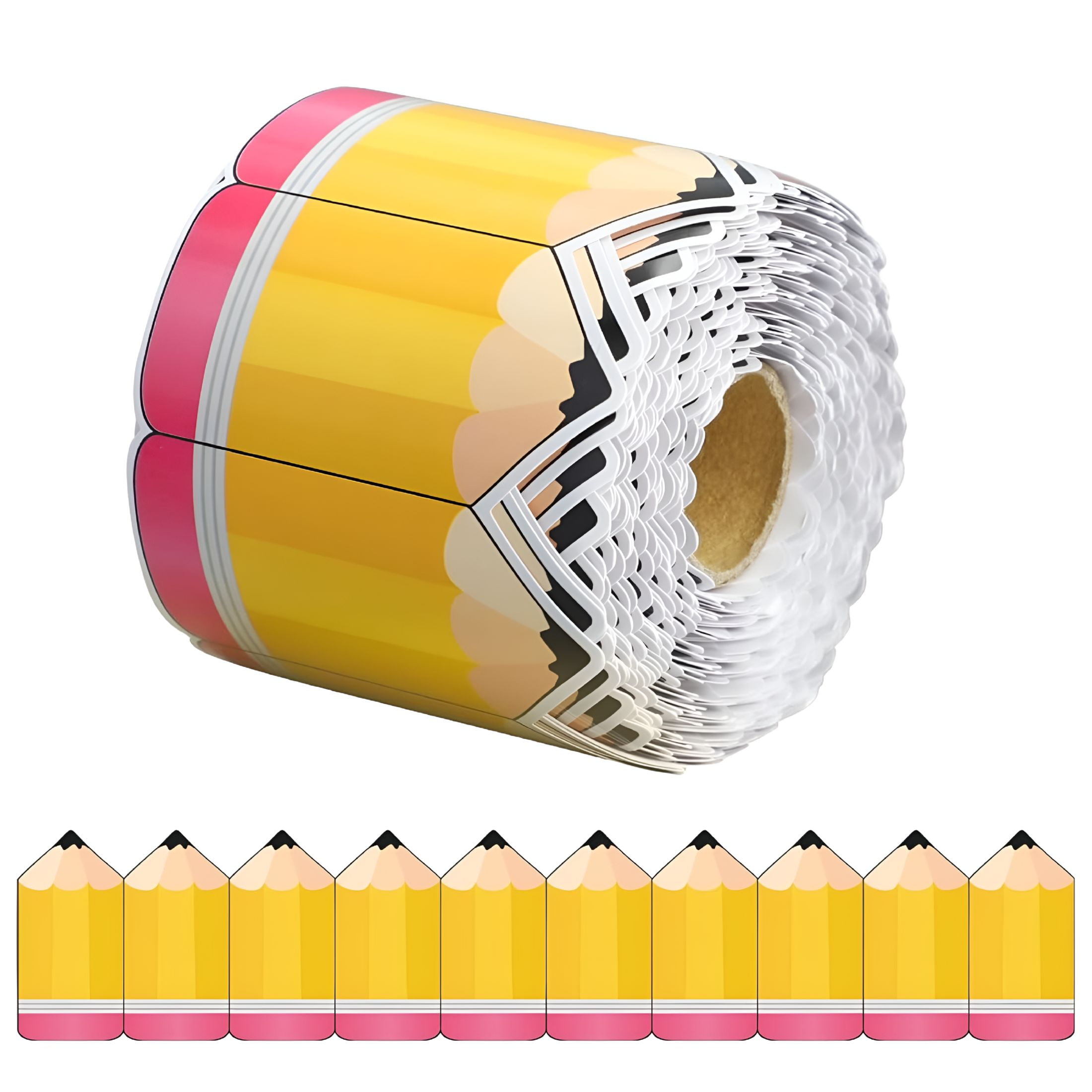 CCOCC 59Ft Pencils Bulletin Board Borders Pencil Paper Die-Cut Rolled ...