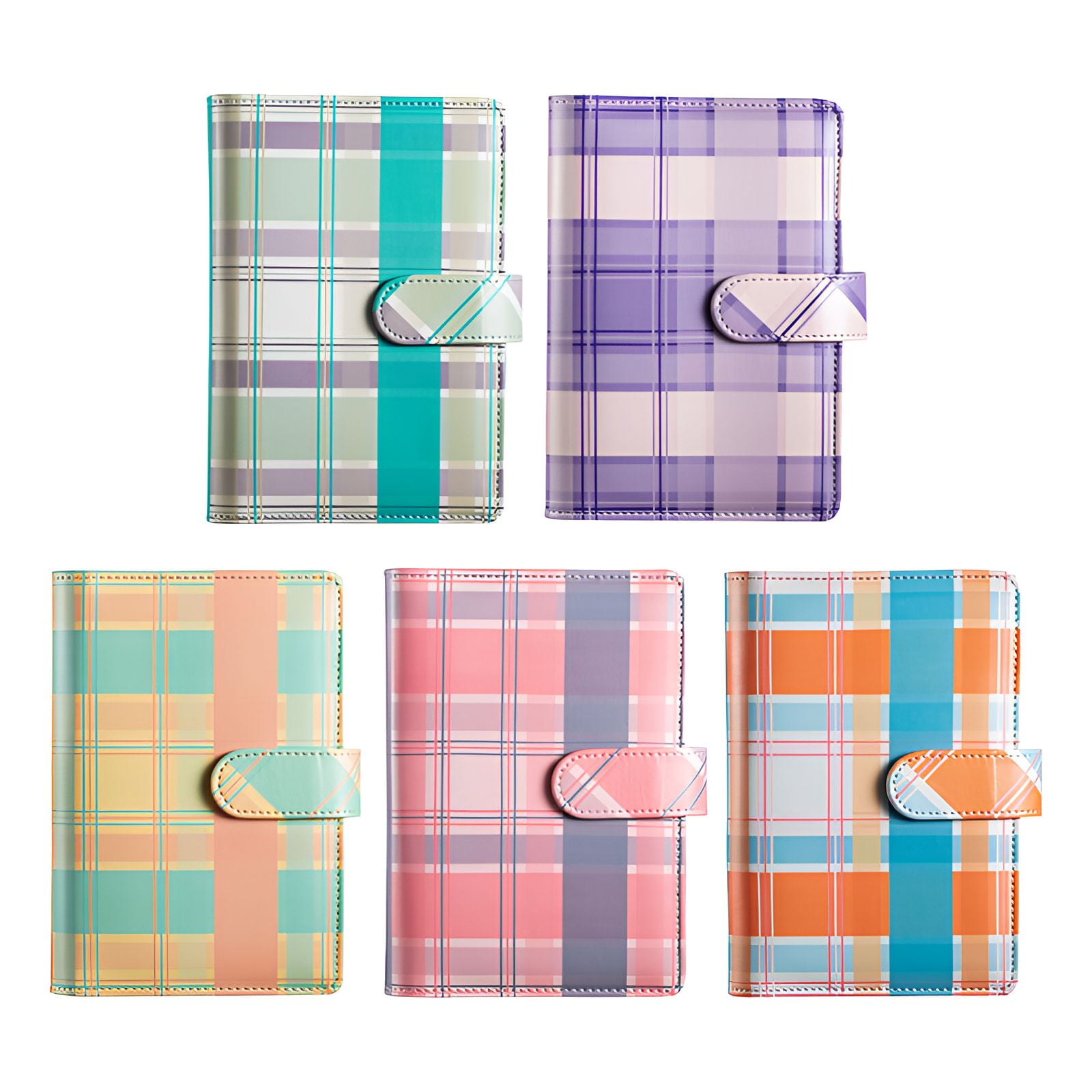 CCOCC 5Pcs Budget Binder,Pastel Checkered Front Design 100 Envelopes ...