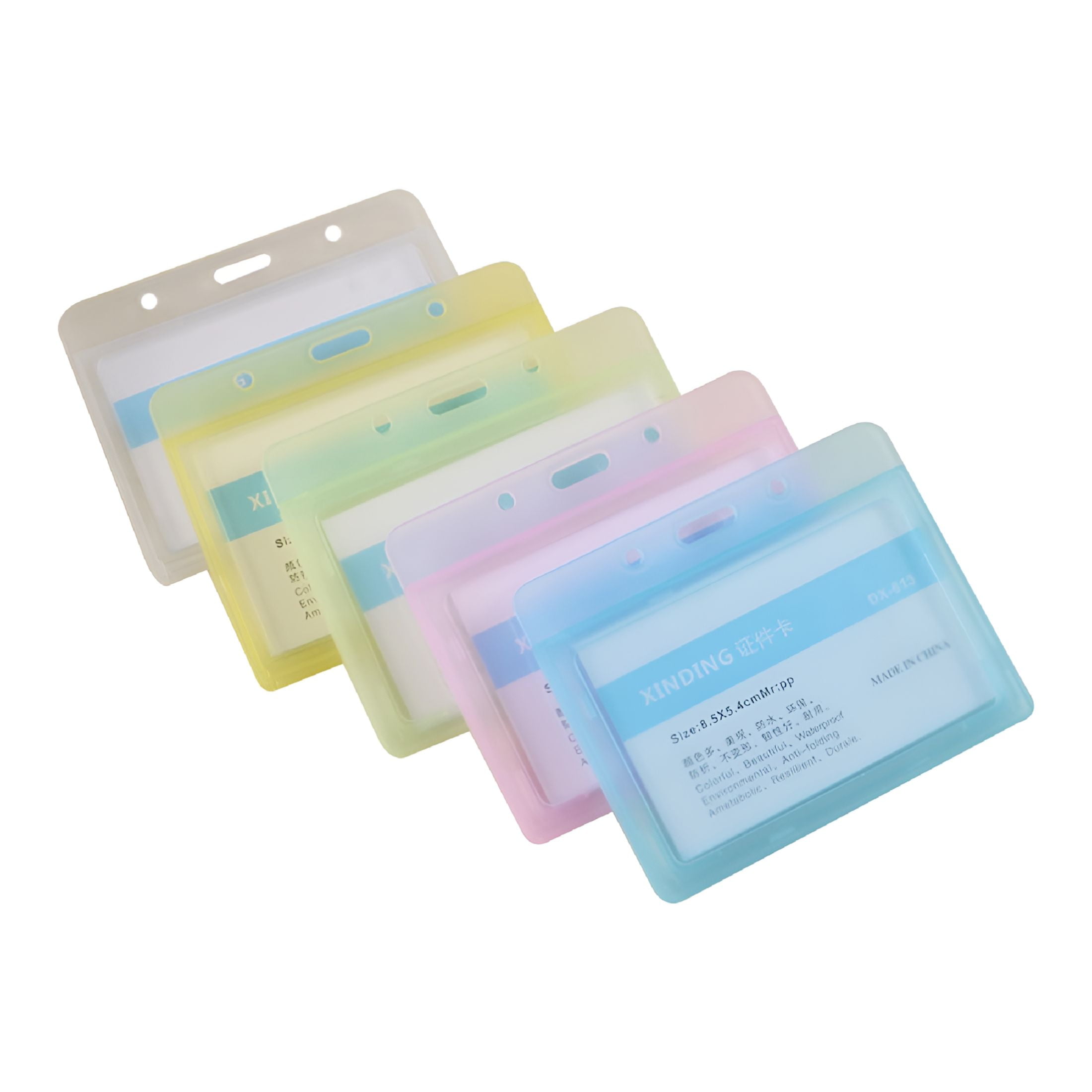 CCOCC 5Pcs Horizontal ID Holder Frosted Color Hard Plastic Badges ...