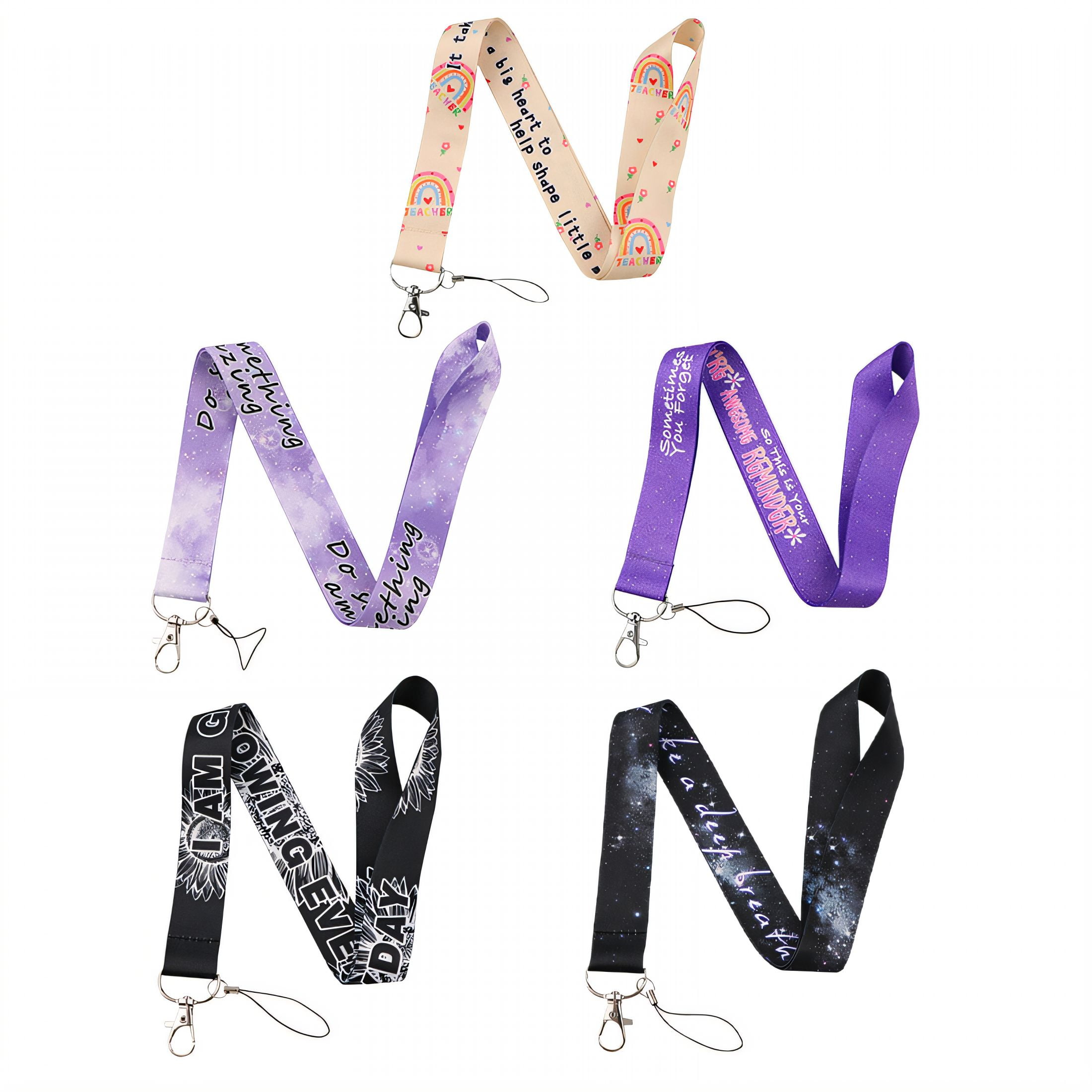 CCOCC 5Pcs Lanyards for Id Badges,Layered Charm Layout Lanyards for ...