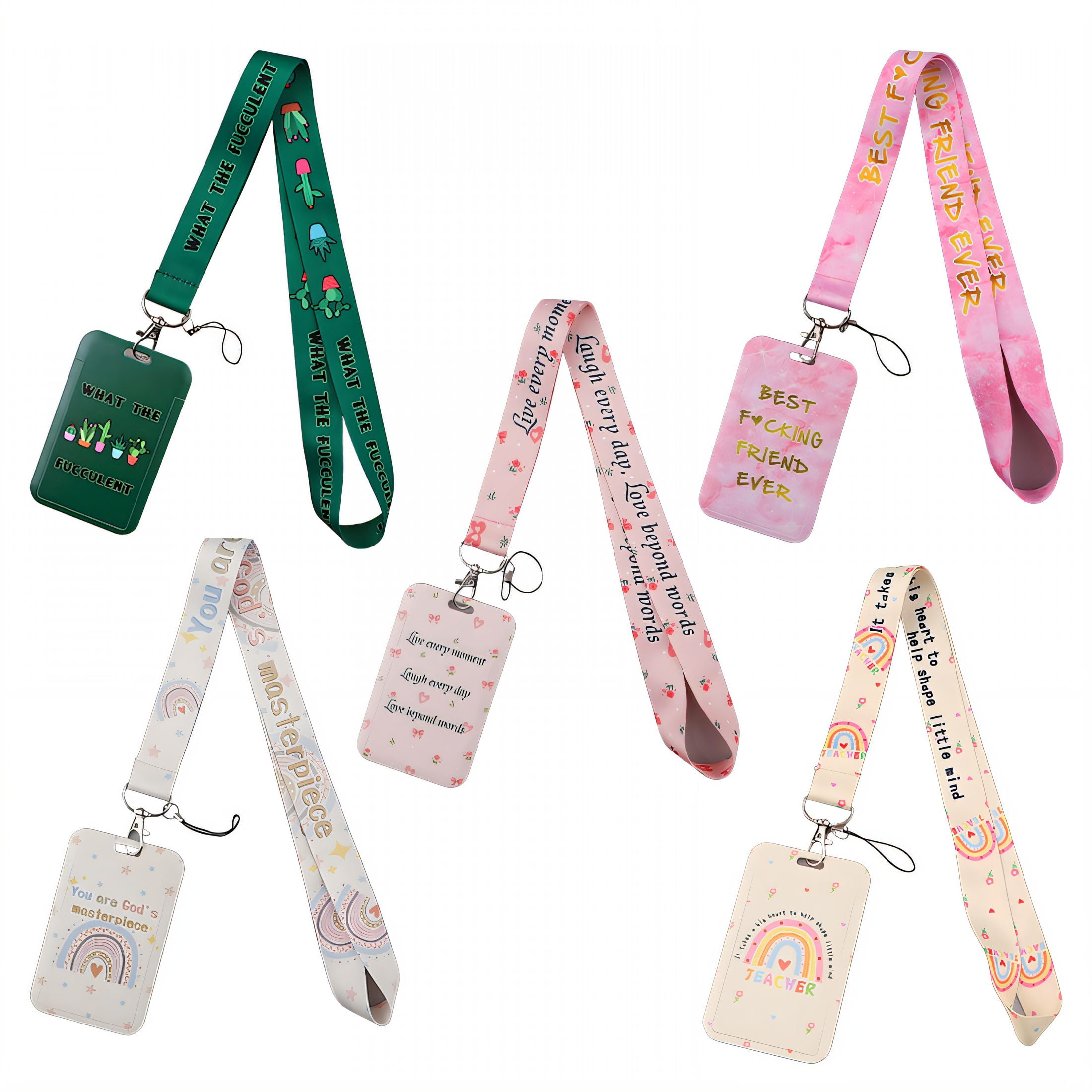CCOCC 5Pcs Lanyards for Id Badges,Trendy Art Look Lanyard with Id ...