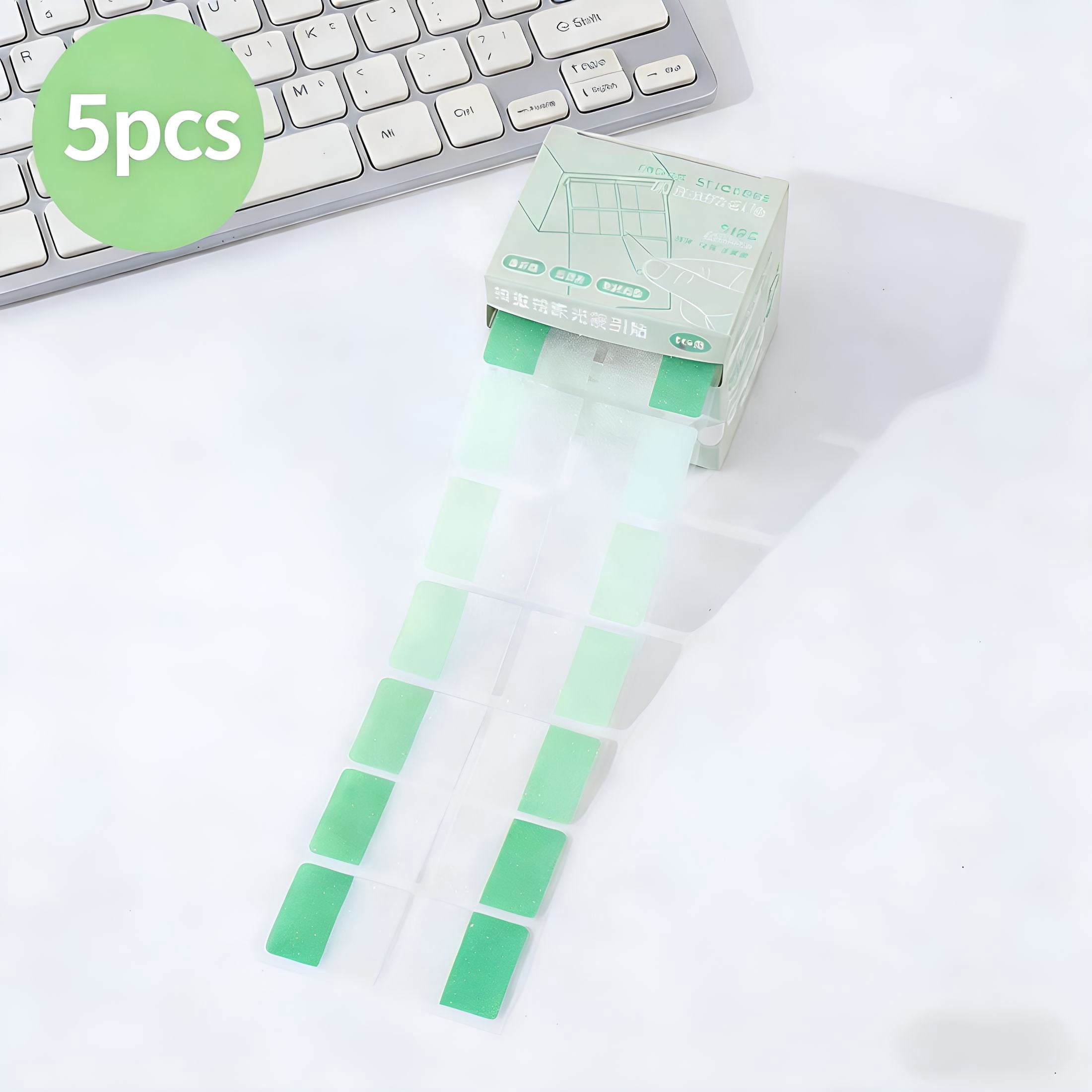 CCOCC 5Pcs Pearl Finish Pull-Out Sticky Notes, Green Semi-Transparent ...