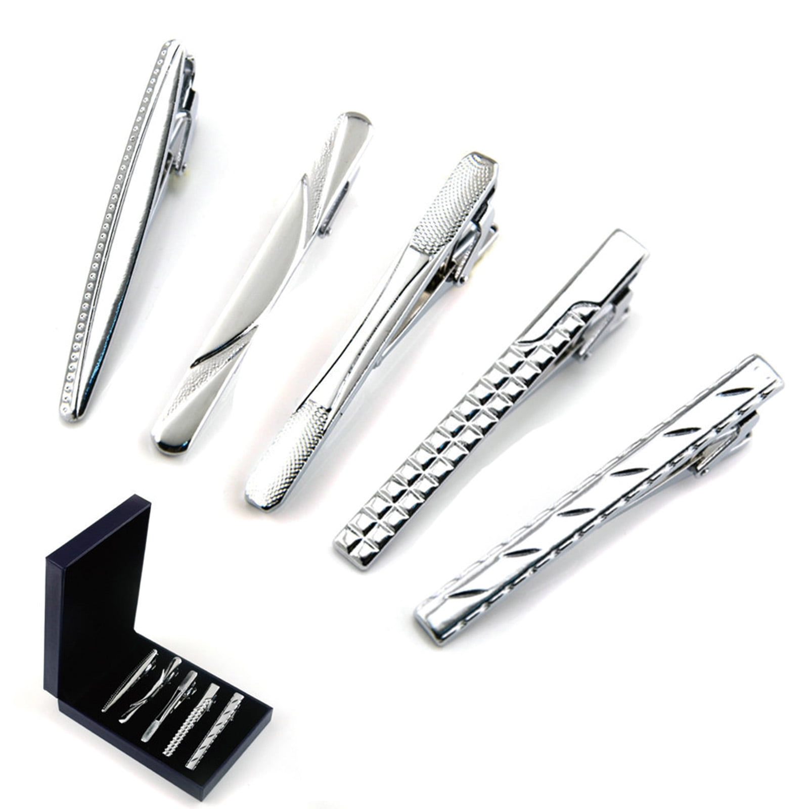 CCOCC 5Pcs Tie Clips for Men,Electroplating Process Bar Clip,Sturdy ...