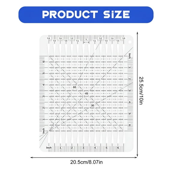 CCOCC 6/12inch Scale Slotted Quilting Ruler Acrylic Fabric Strip Cutting Sewing Patchwork ...