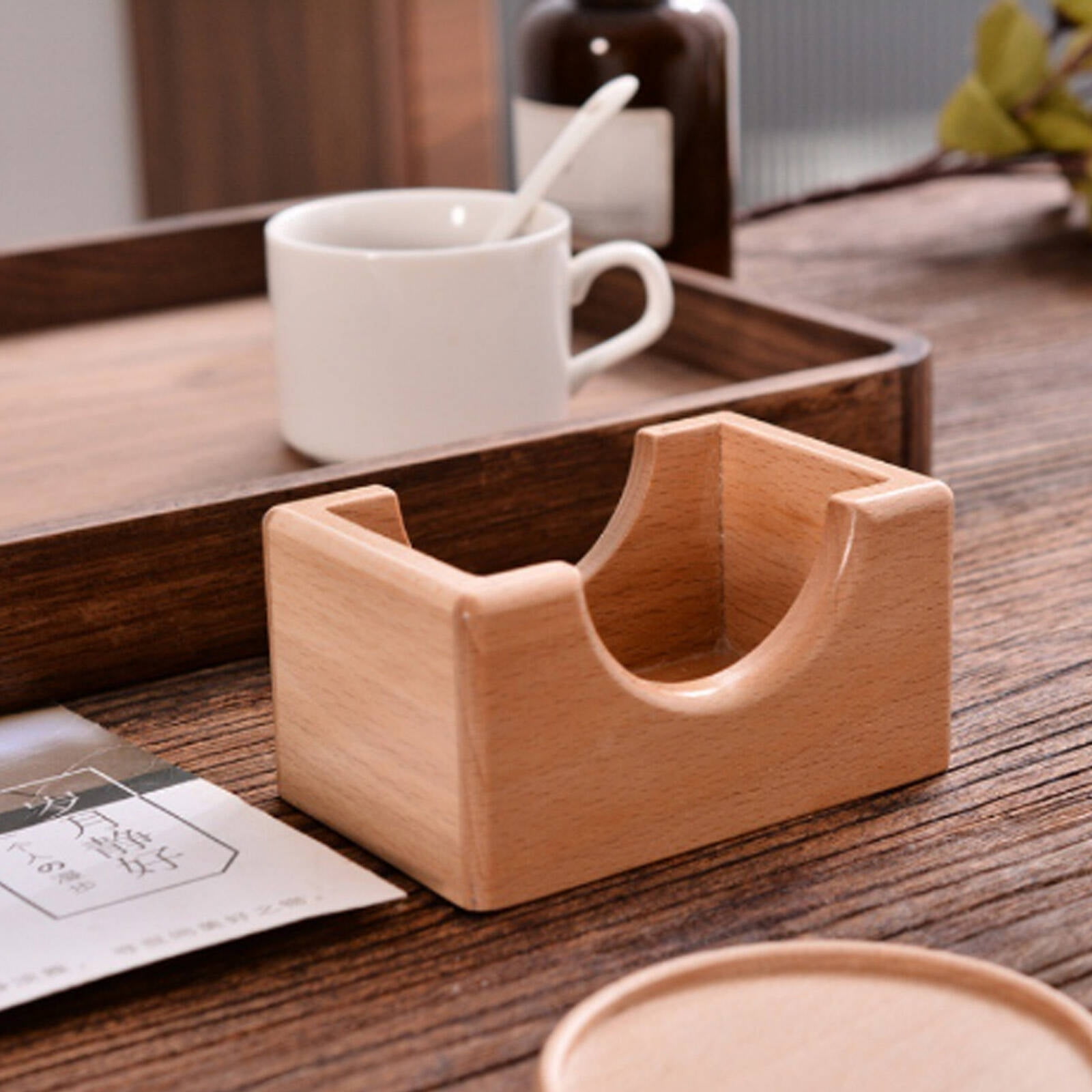 CCOCC 6 Pcs Coasters Holder Wooden Coasters Case for Square or Round ...