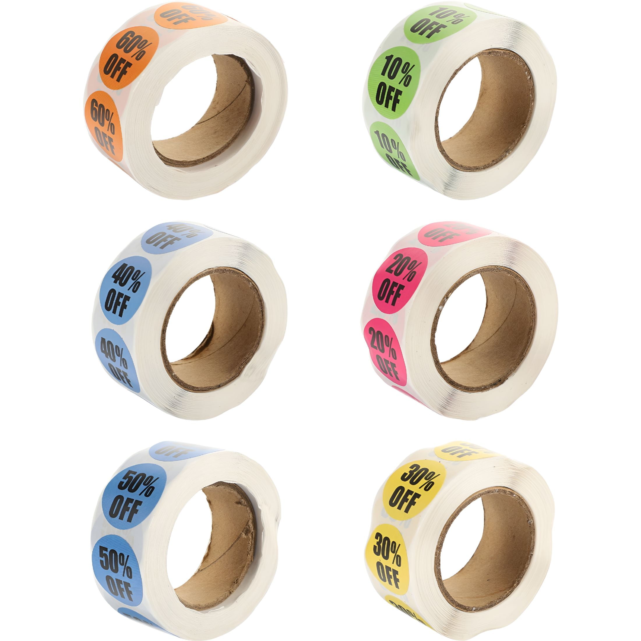 CCOCC 6 Rolls Stickers Price Decals Labels Round Self Adhesive Retail ...